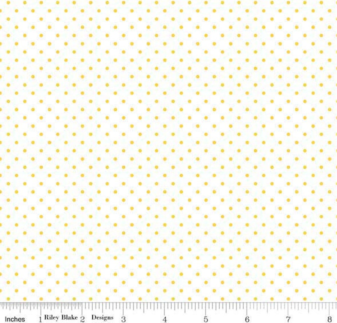 Last 29" Yellow Swiss Dot on White From Swiss Dots Collection by Riley ...