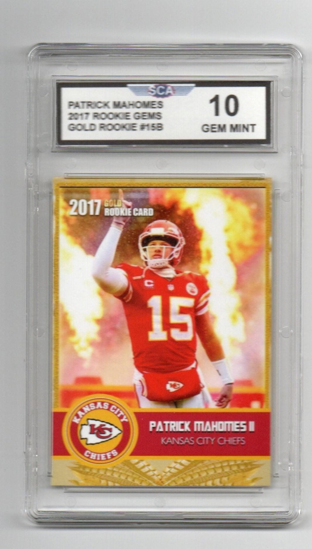 PATRICK MAHOMES 2017 ROOKIE Gems Gold Rookie Card #15B Kansas City ...