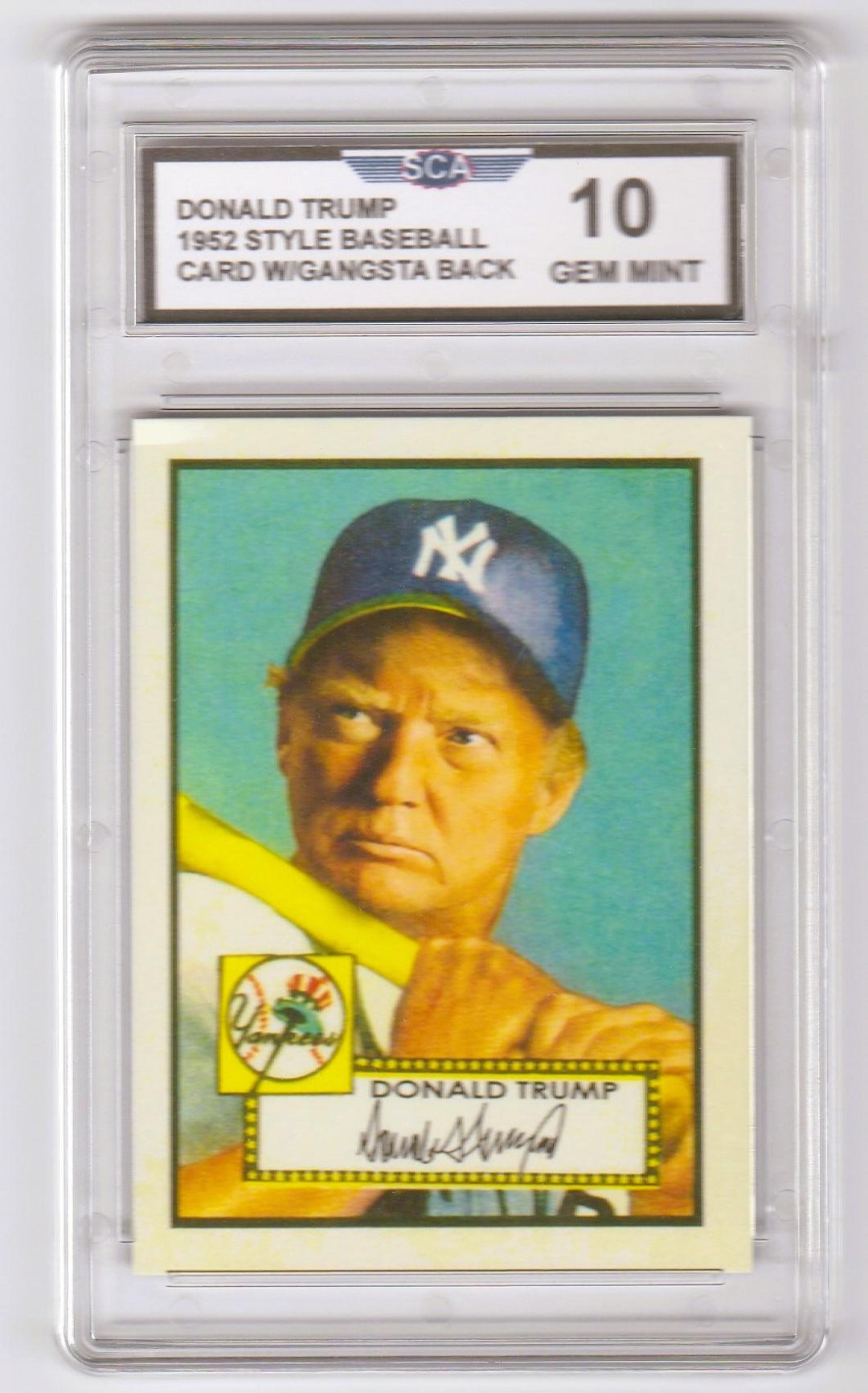 DONALD TRUMP 1952 Topps Style Baseball Card W/gangsta Back - Etsy