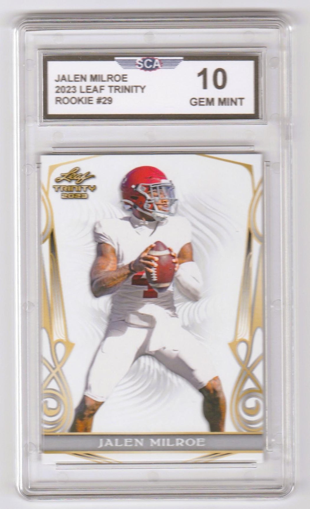 JALEN MILROE 2023 LEAF Trinity Rookie Card Alabama Crimson Tide ...