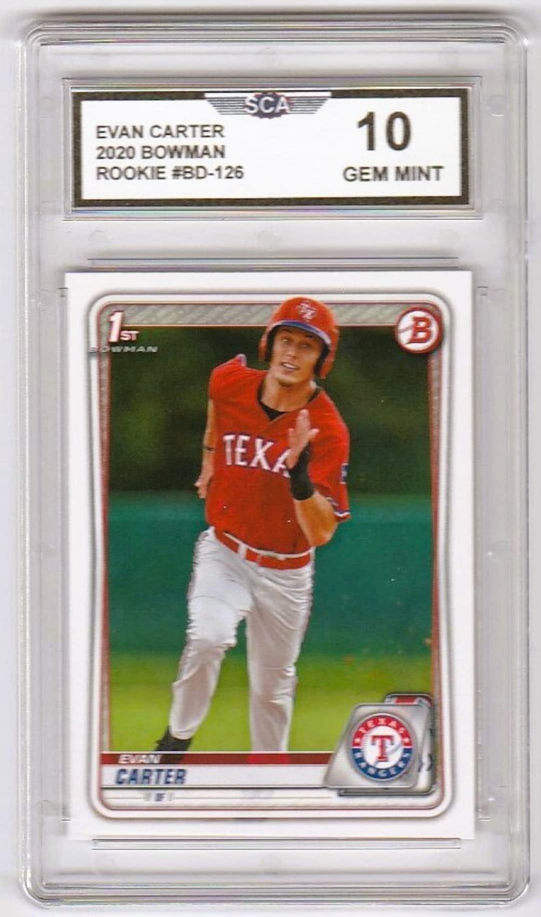 EVAN CARTER 2020 FIST Bowman Rookie Card Texas Rangers - Etsy