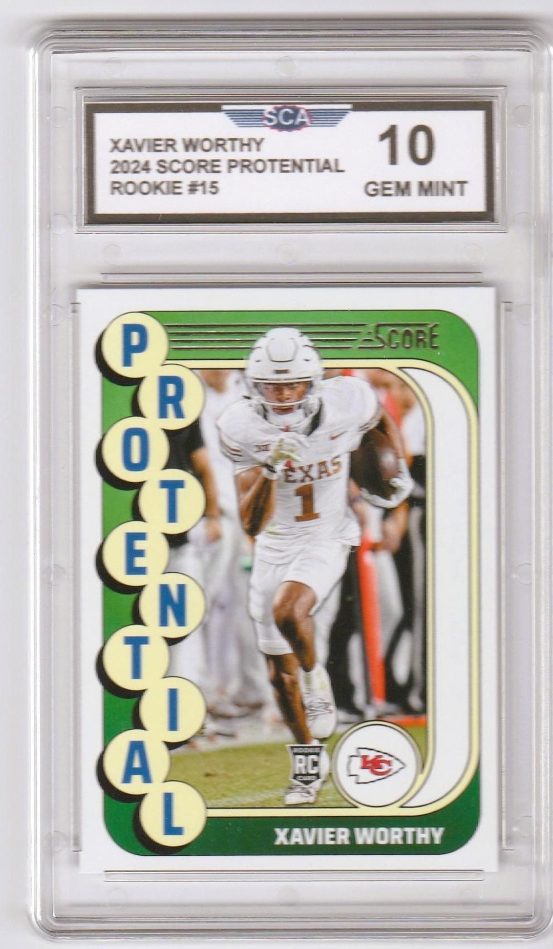 XAVIER WORTHY 2024 SCORE Protential Rookie Card Kansas City Chiefs ...