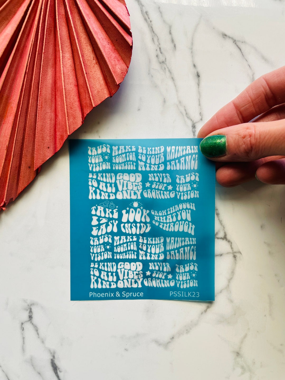 Good Vibes Affirmations Silkscreen for Polymer Clay | Retro Font ...