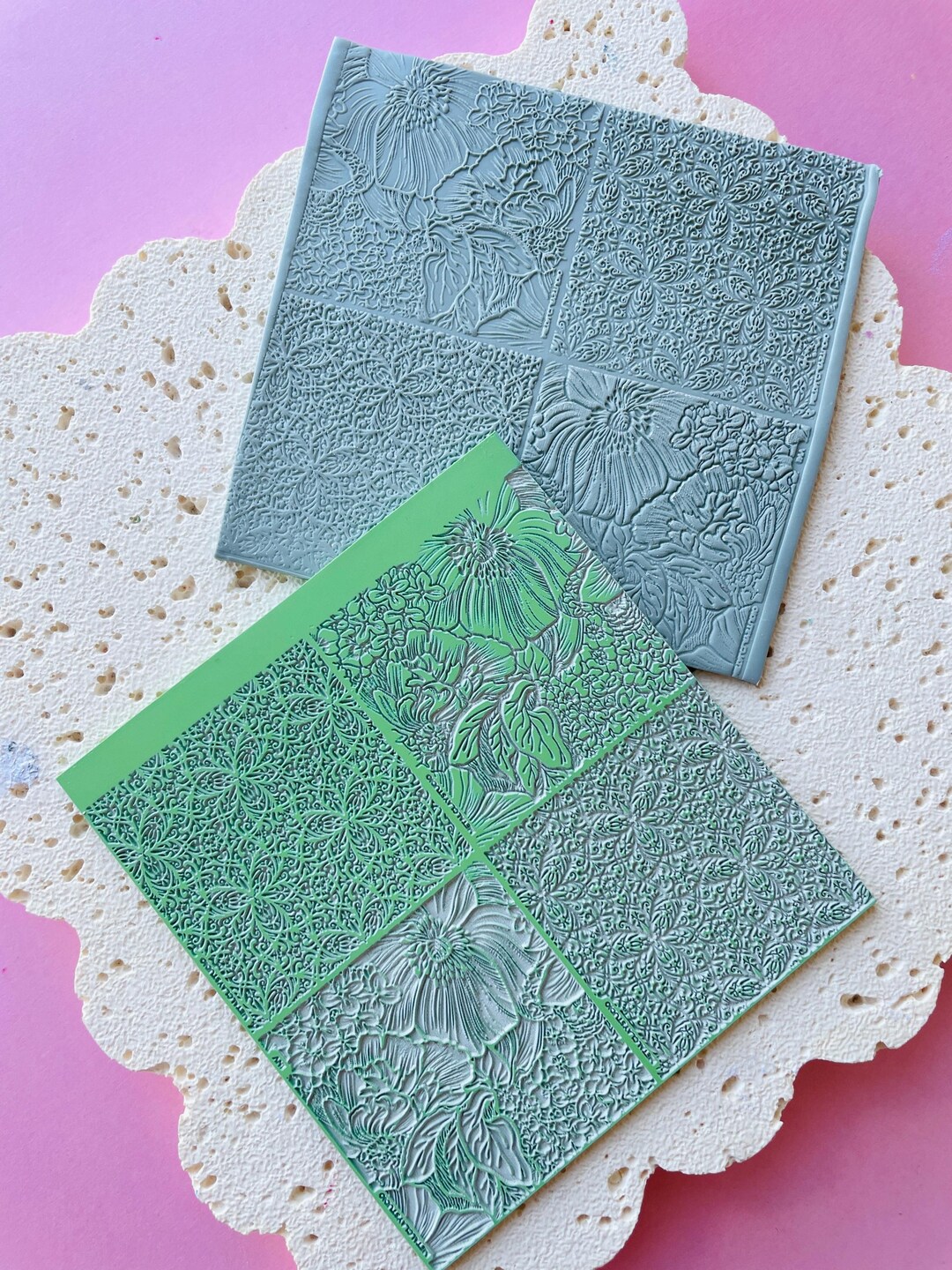 Polymer Clay Texture Mat | Floral Texture Sheet for Clay, Ceramics and ...