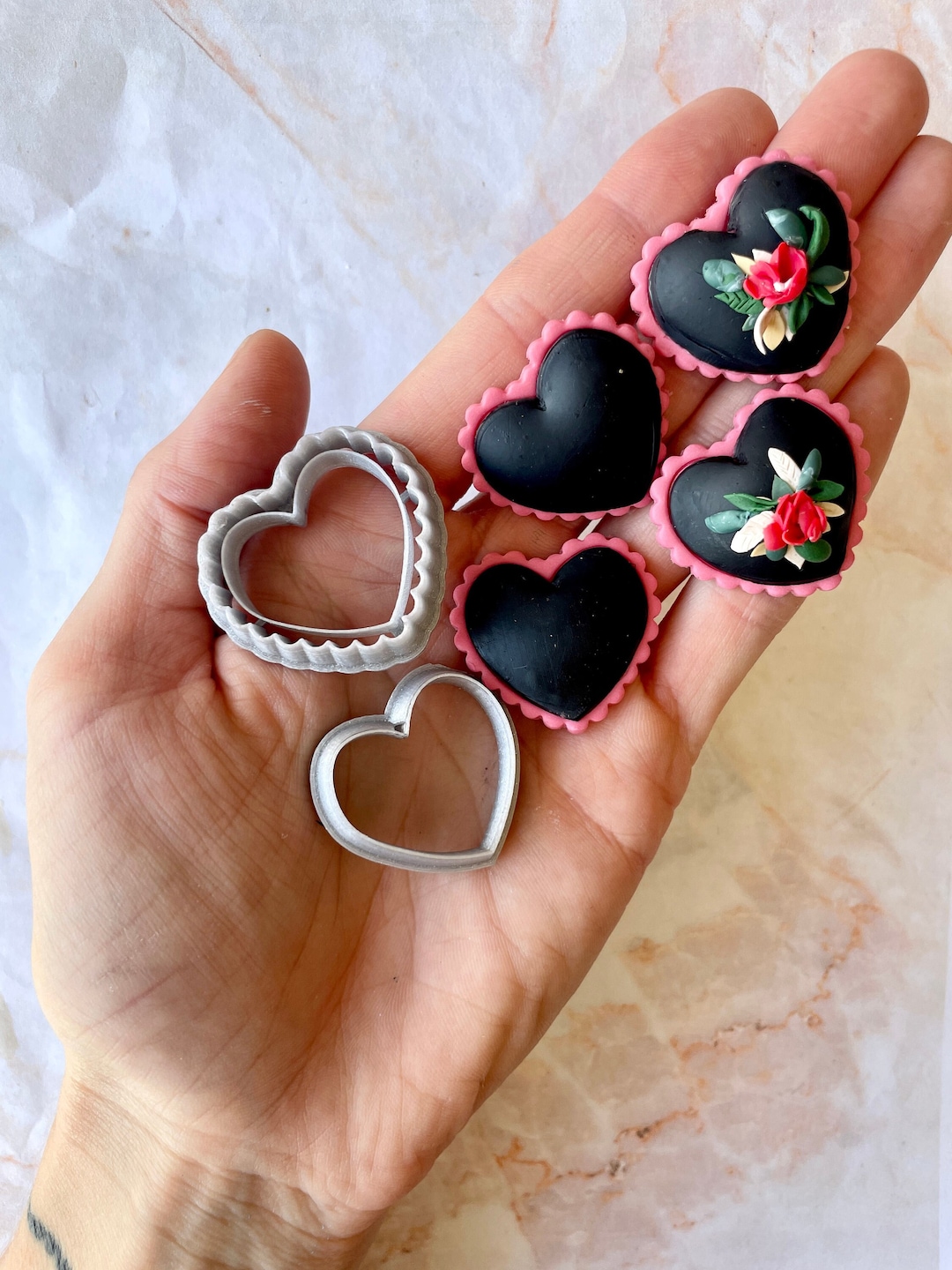 Clay Cutter | Heart Shape Cutter Set for Polymer Clay | Scalloped Heart ...