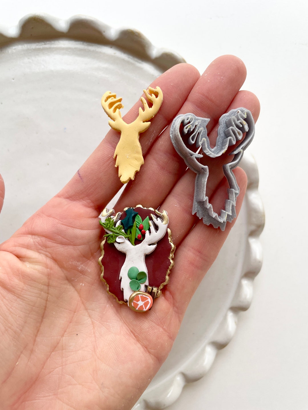 Deer Clay Cutter | Moose Shape Cutter for Polymer Clay | Elk Antlers ...