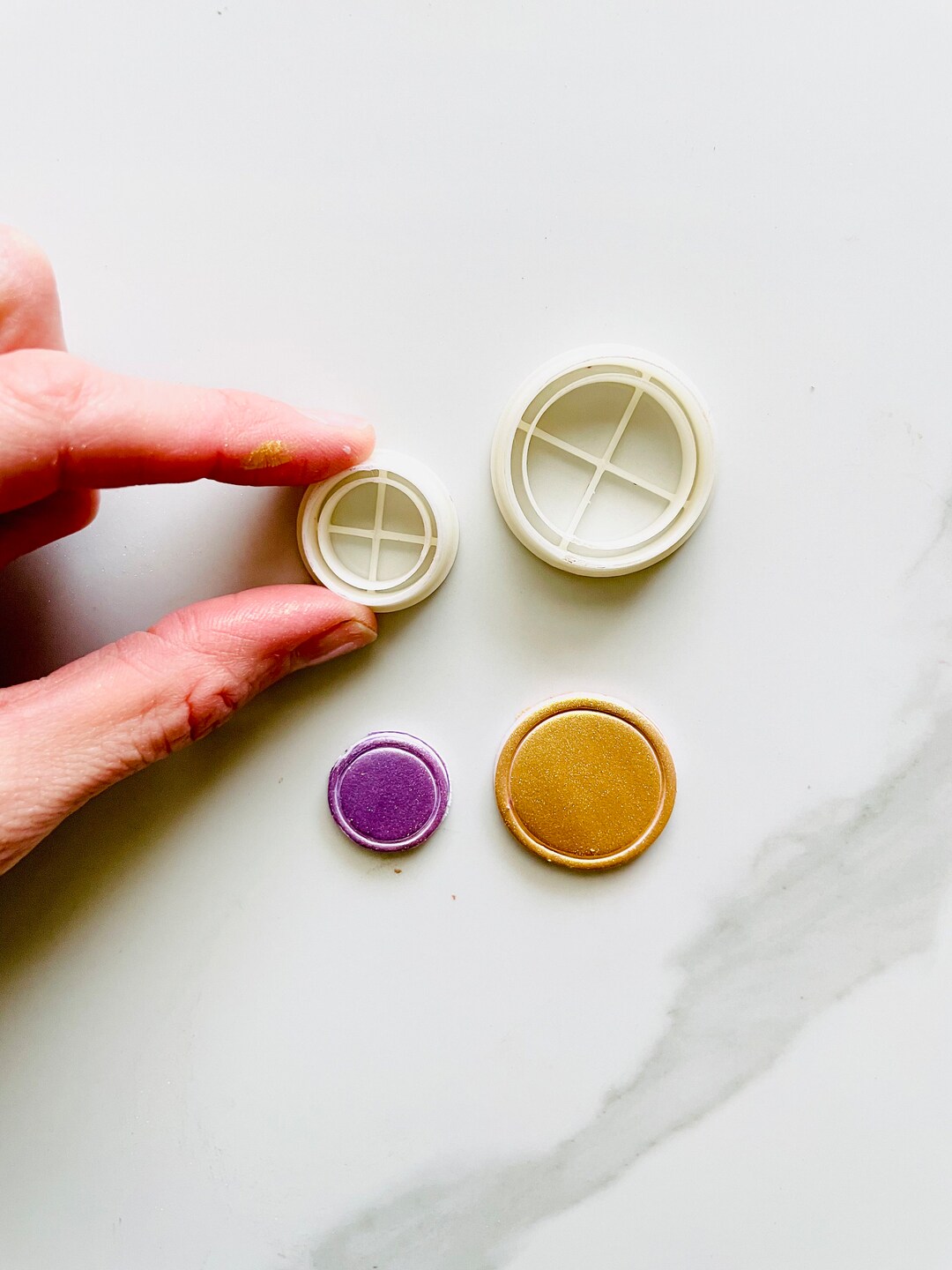 Polymer Clay Shape Cutter | Circle Frame Sharp Cutter | 2 Sizes | Studs ...