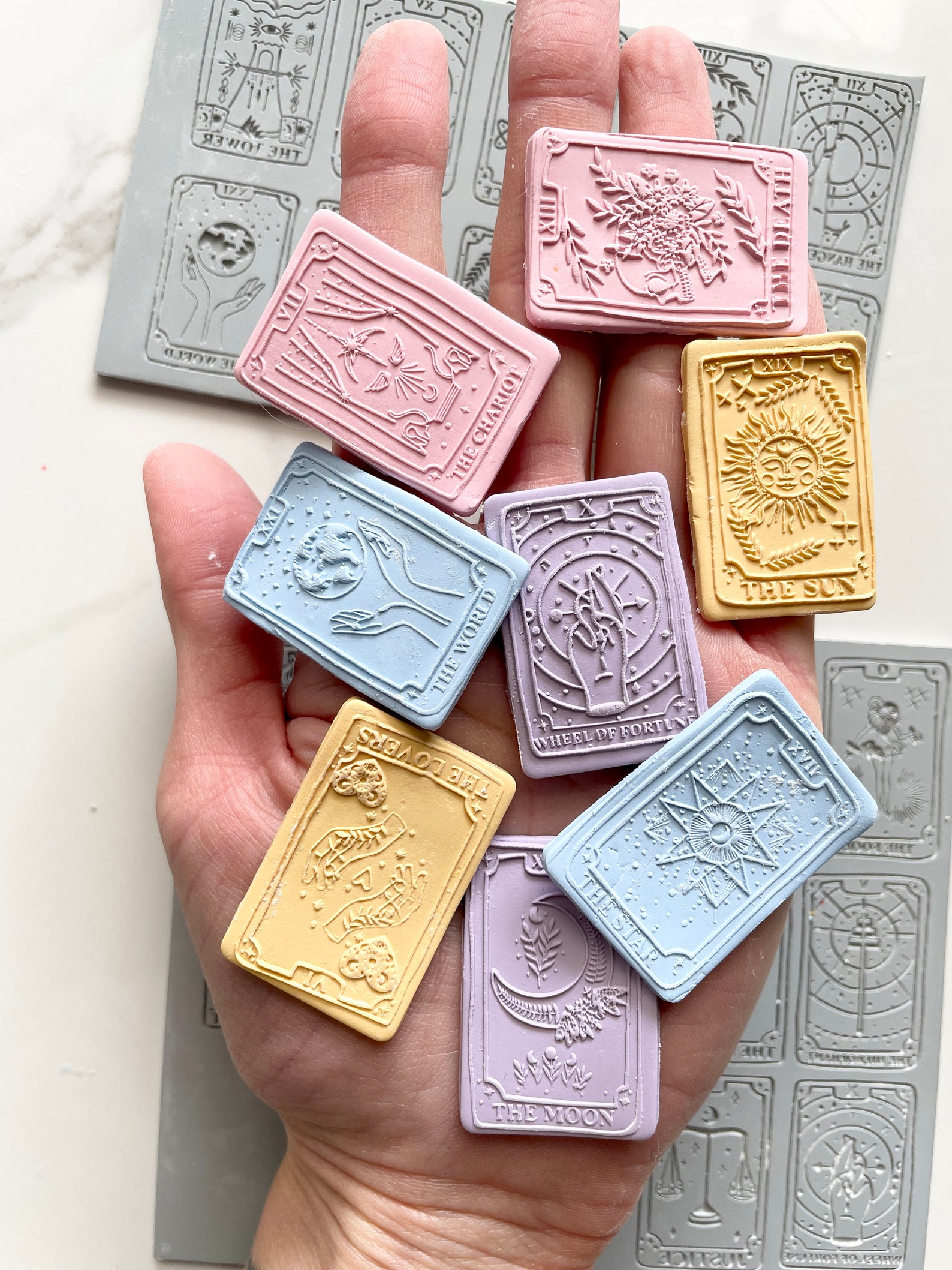Polymer Clay Texture Mat | Tarot Arcana Mystical Boho Fortune Teller ...