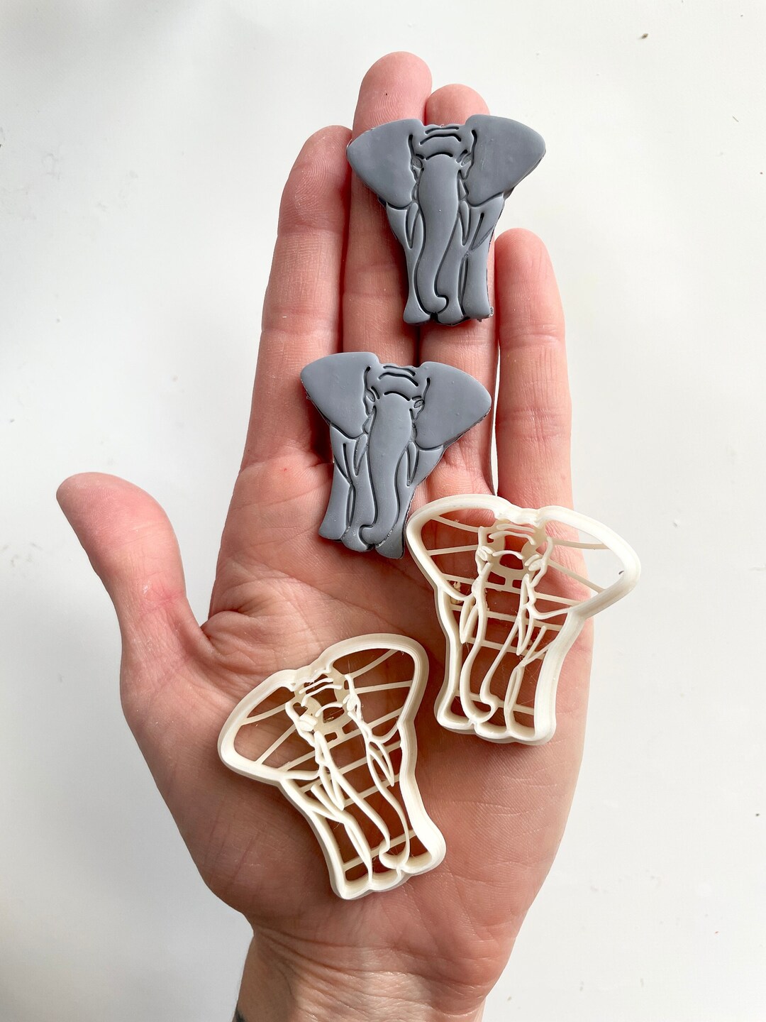 Elephant Clay Cutter | Animal Shape Cutter | Set of 2 Mirrored Shape ...