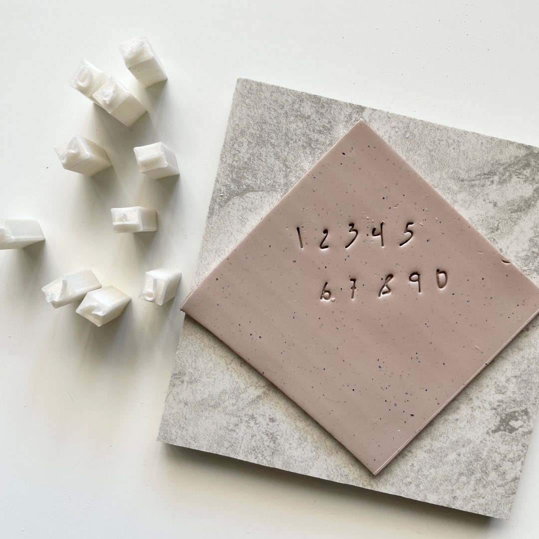 Number Clay Stamps: Handwritten Font, Pottery & Soap Making - Etsy