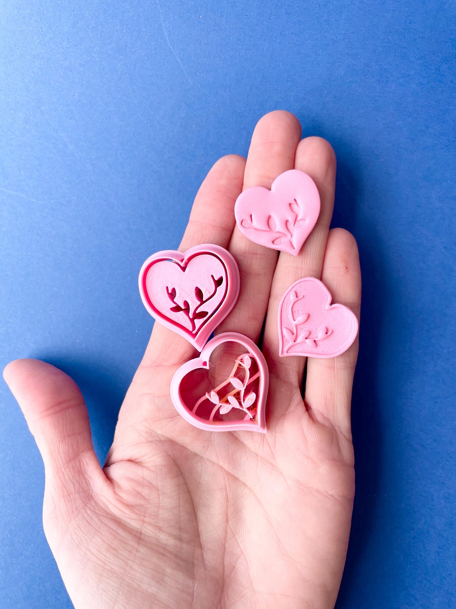 Clay Cutter | Heart Shape Cutter With Leaf Branch for Polymer Clay and ...