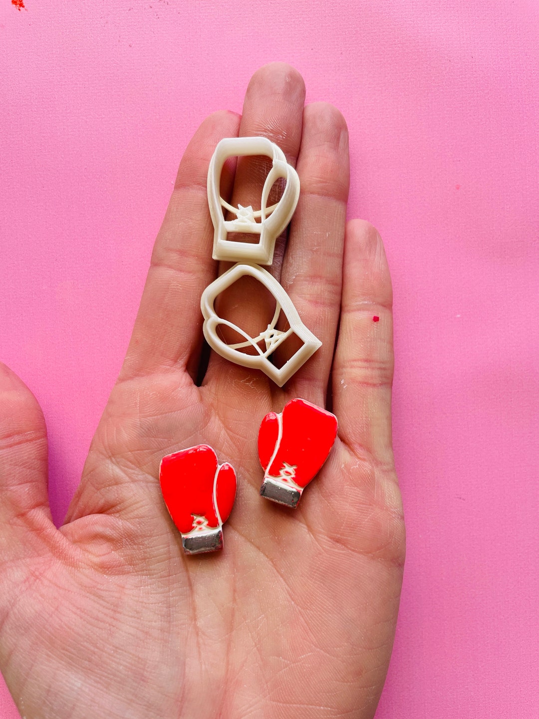 Gloves Polymer Clay Shape Cutter Boxing Gym Fitness Clay Cutter stud ...