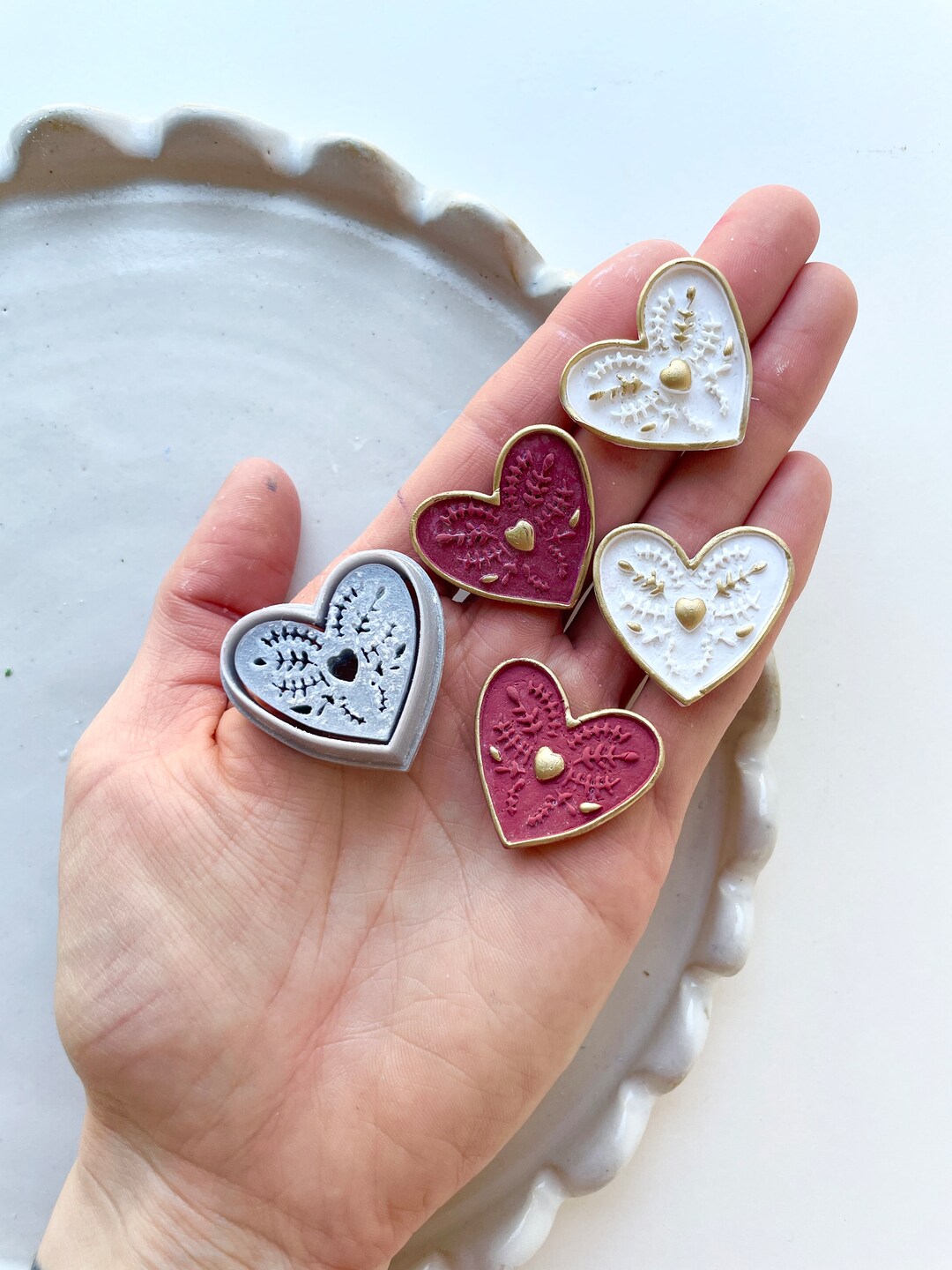 Heart Clay Cutter | Debossing Shape Cutter for Polymer Clay Earrings ...