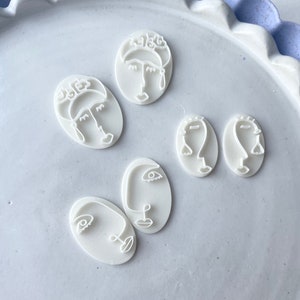 Abstract Face Clay Embossing Stamps Polymer Clay Frida Stamp Face Line ...