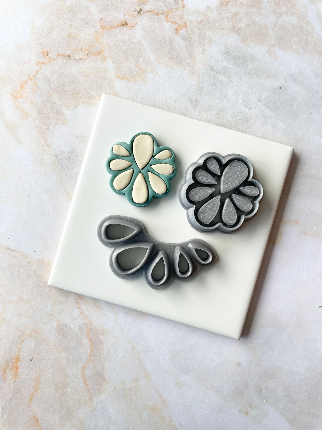 Clay Cutter | Debossing Bezel Petal Shape Cutters Set for Polymer Clay ...