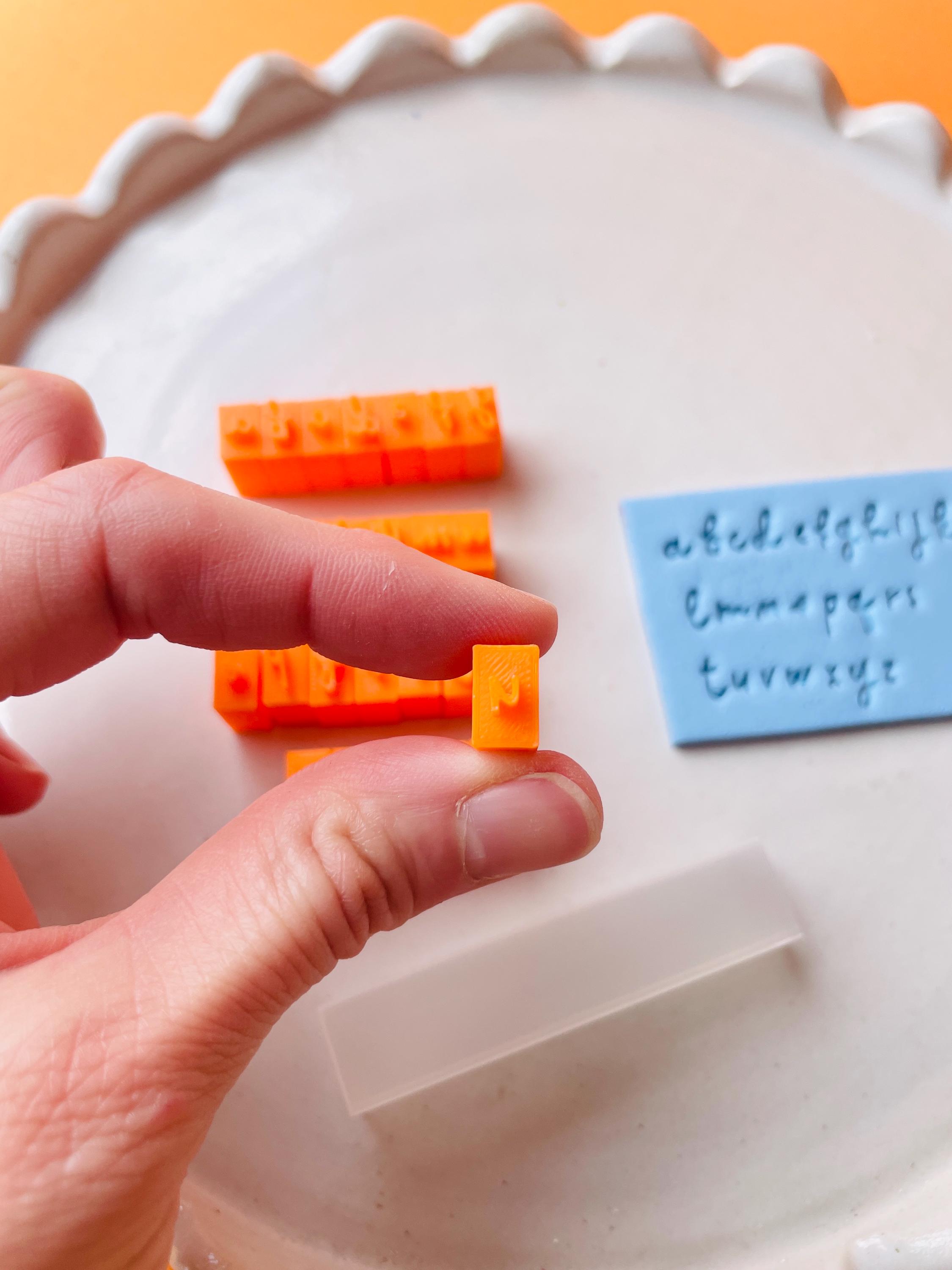 Alphabet Clay Stamps | Polymer Clay Small Cursive Letters Stamps 3.6mm ...