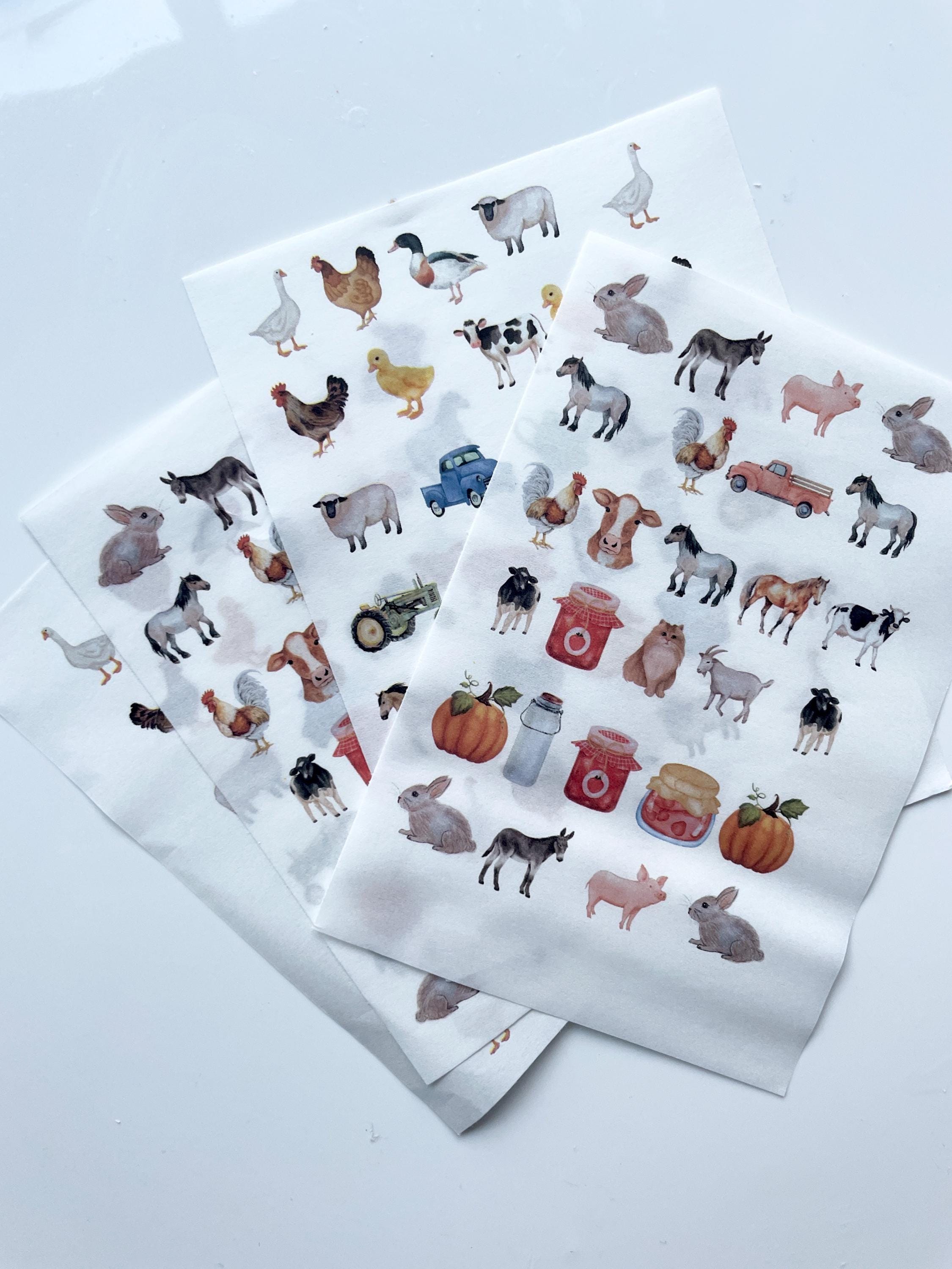 Water Soluble Transfer Paper | Farm Animals Polymer Clay Image Transfer ...
