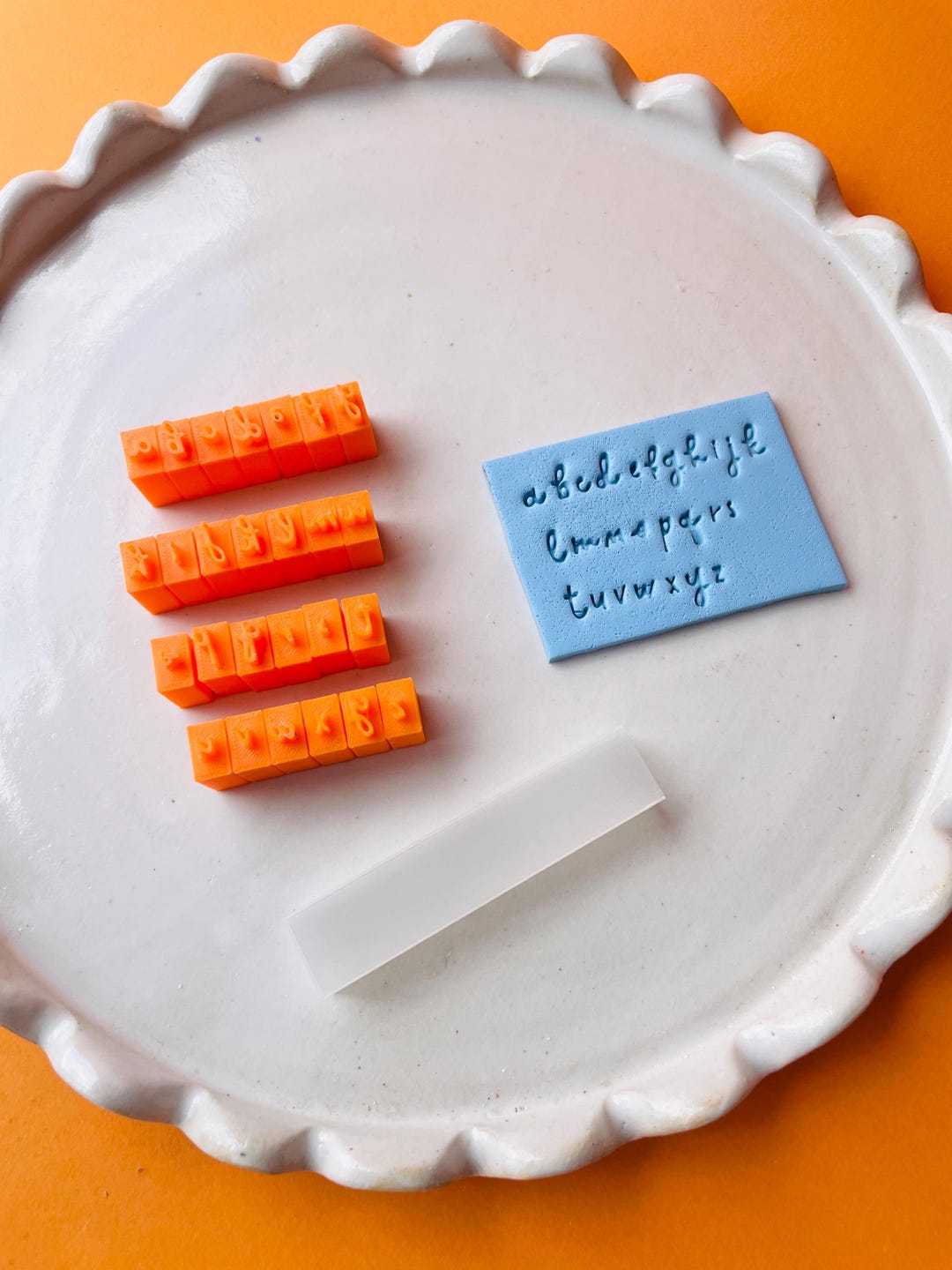 Alphabet Clay Stamps | Polymer Clay Small Cursive Letters Stamps 3.6mm ...