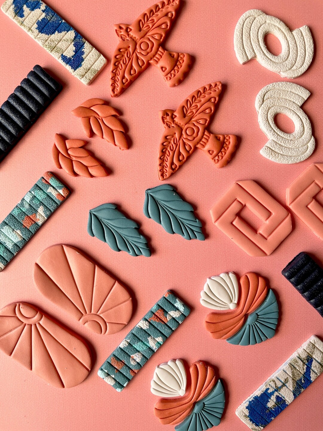 Polymer Clay Shape Cutter Set| Embossing Art Deco Cuttersl Earring Mold ...
