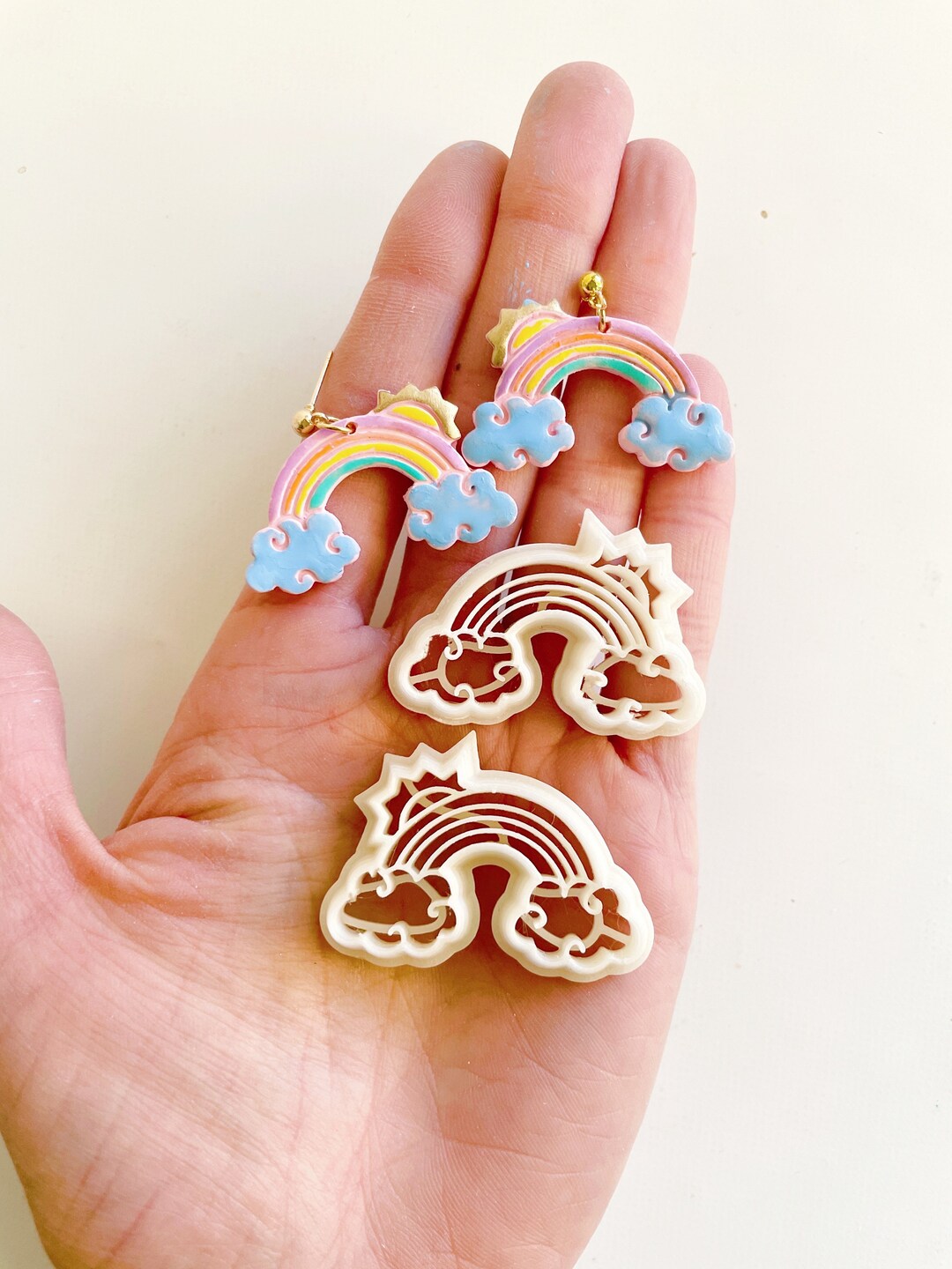Rainbow Clay Cutter | Rainbow Shape Cutter for Polymer Clay | Clouds ...