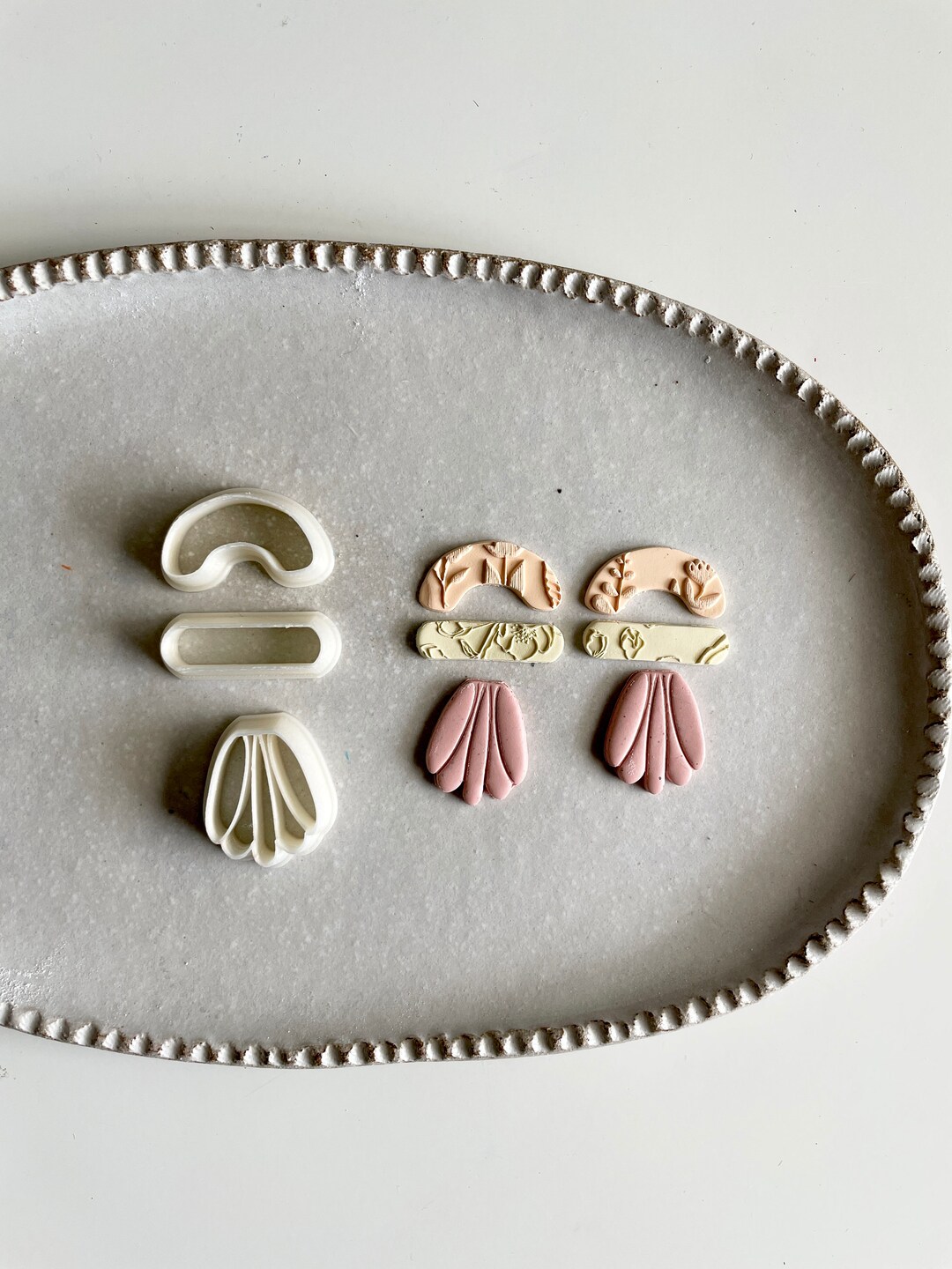Polymer Clay Shape Cutter Set Combo | Art Deco Embossing Arch Stud ...