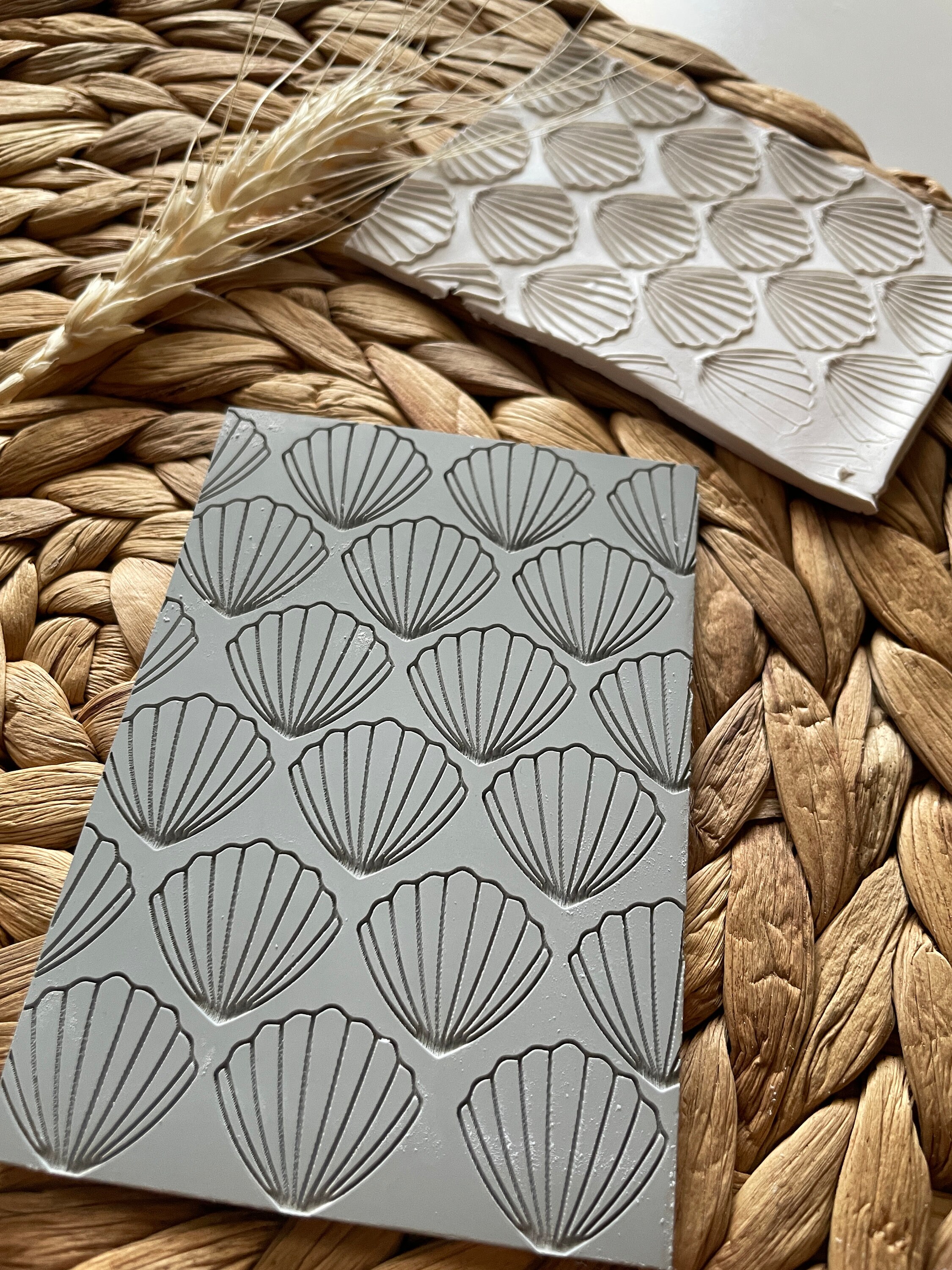 Polymer Clay Texture Mat | Seashells Large Impression Sheet | Ocean Sea ...