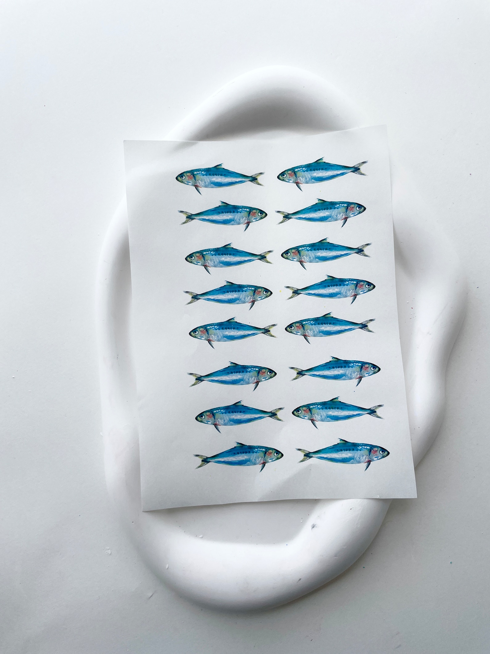Fish Clay Cutter With Matching Water Soluble Transfer Paper | Sardine ...