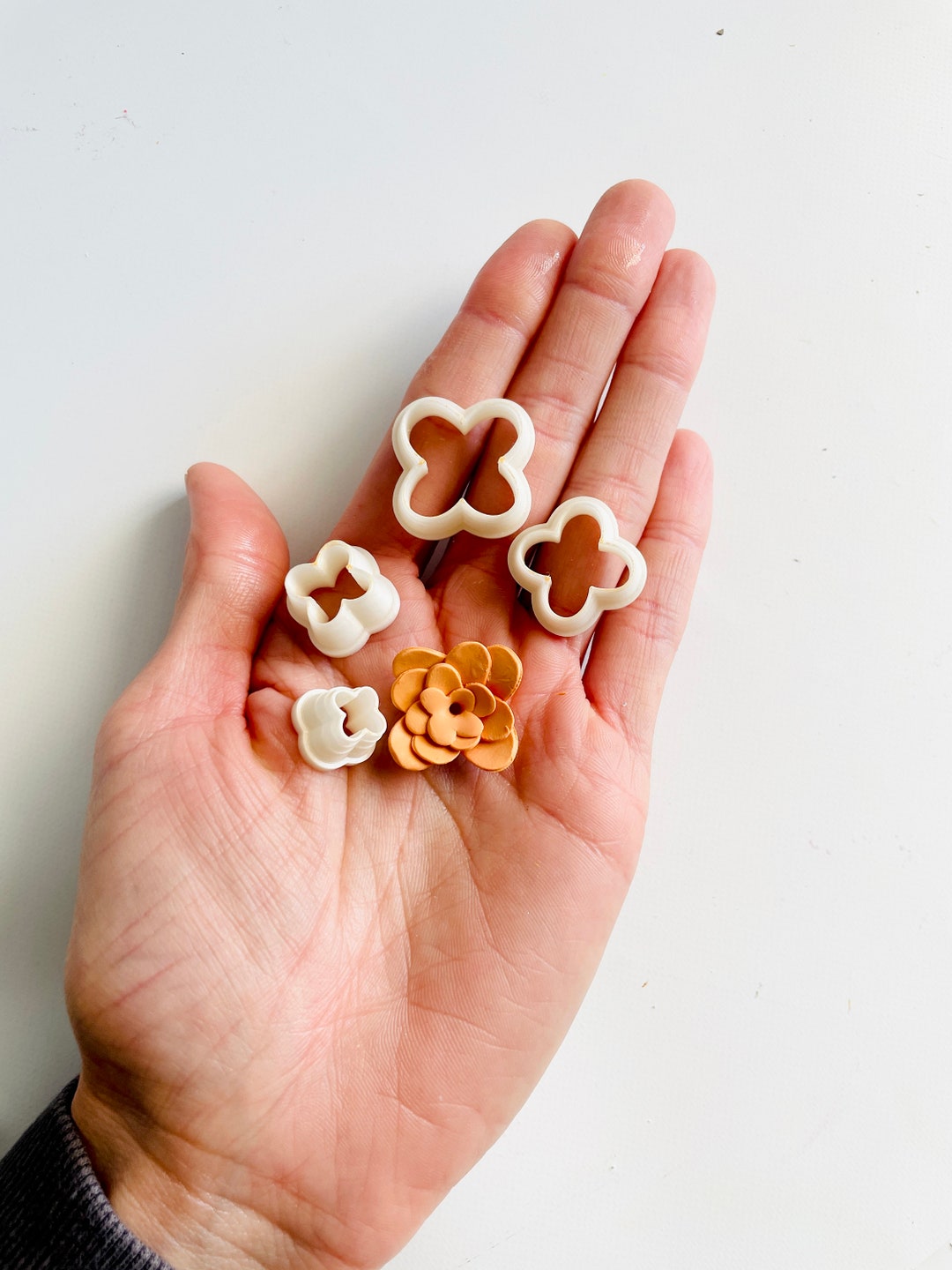 Flower Clay Cutter Set | 3D Flower Cutters for Polymer Clay Earrings ...