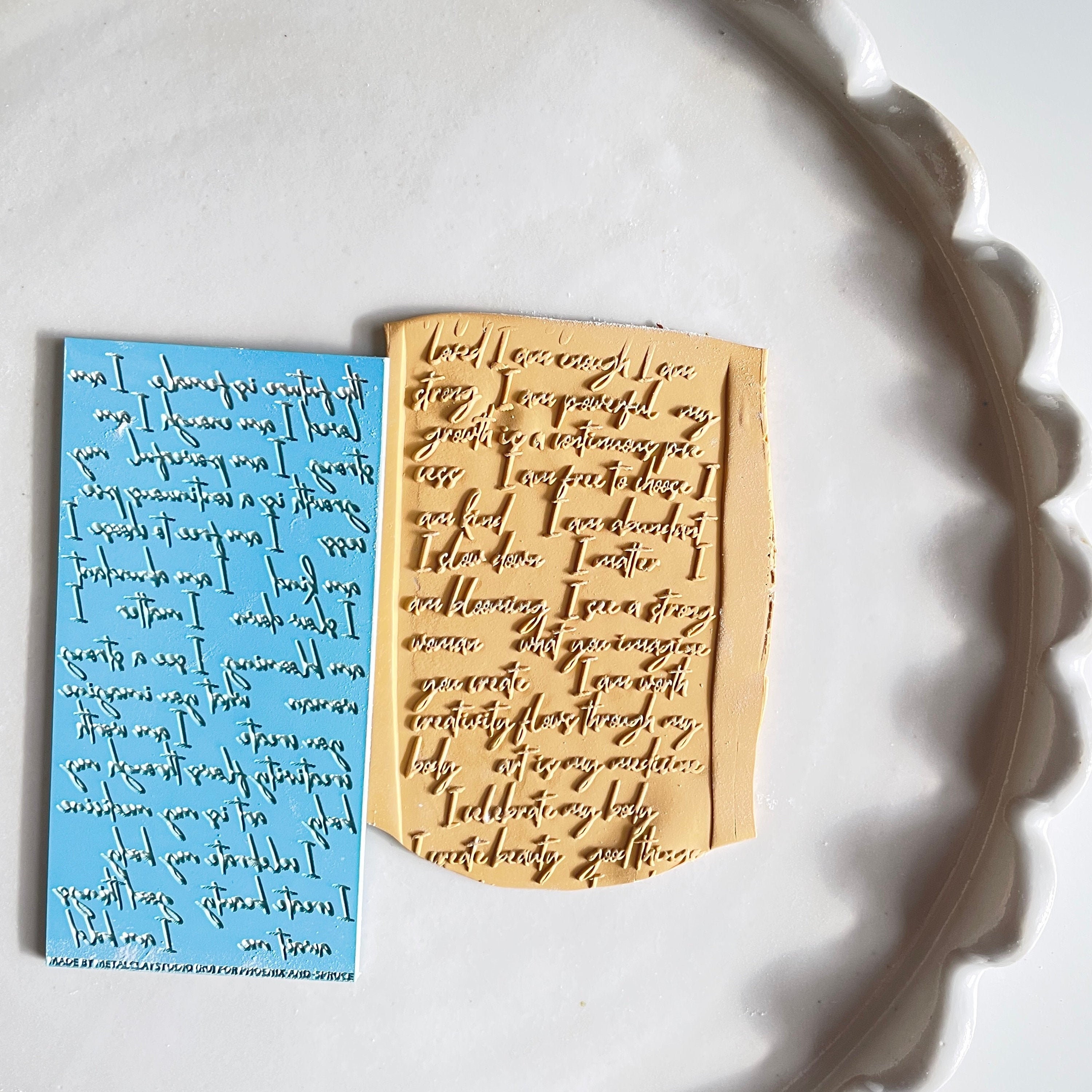 Polymer Clay Texture Mat | Affirmations Texture Sheet | Women Power ...