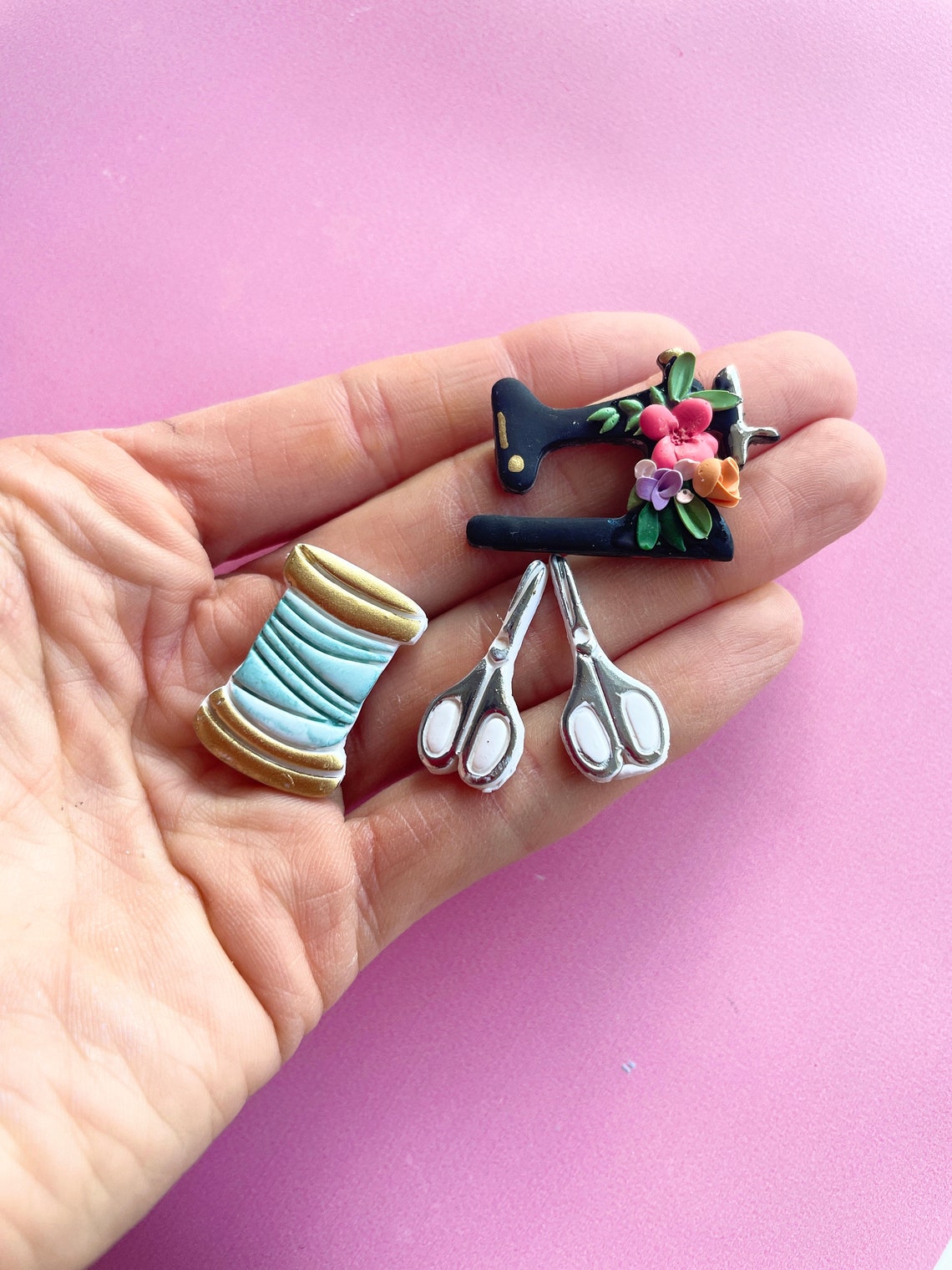 Clay Cutters With Sewing Theme | 3 Designs: Scissors, Cotton Spool and ...