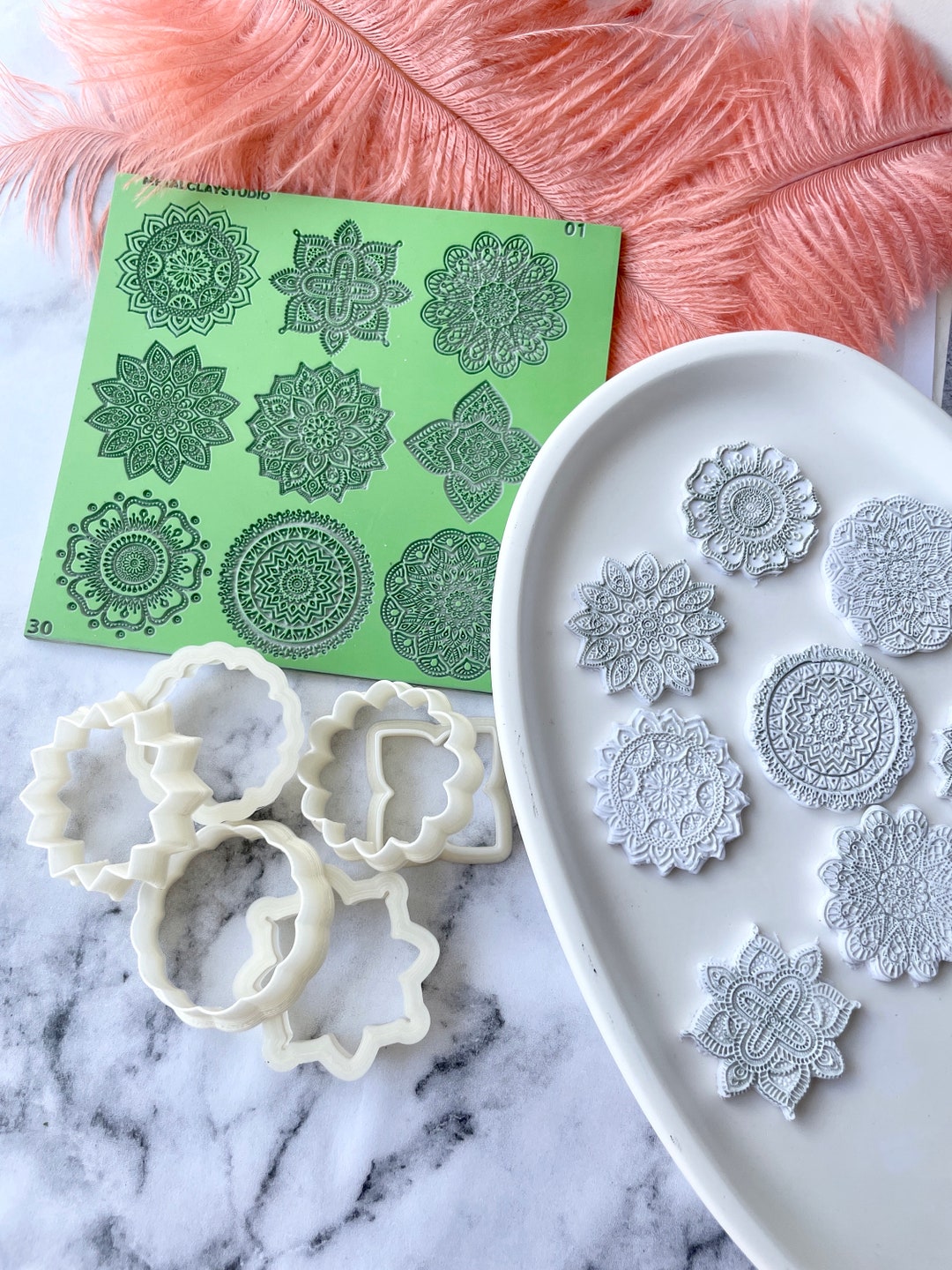 Mandala Texture Mat for Polymer Clay | Metal Clay Studio Design ...