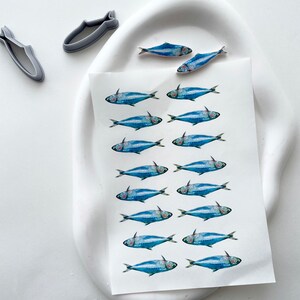 Fish Clay Cutter With Matching Water Soluble Transfer Paper | Sardine ...