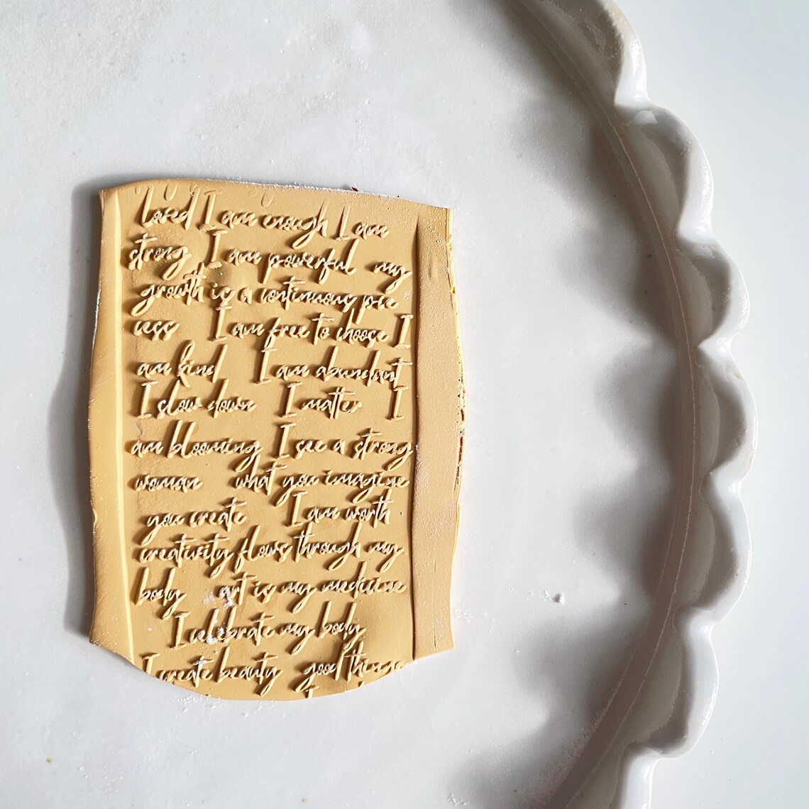 Polymer Clay Texture Mat | Affirmations Texture Sheet | Women Power ...