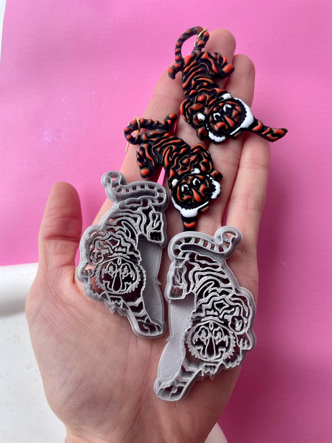 Tiger Clay Cutter | Shape Cutter for Polymer Clay | Jungle Clay Stamp ...