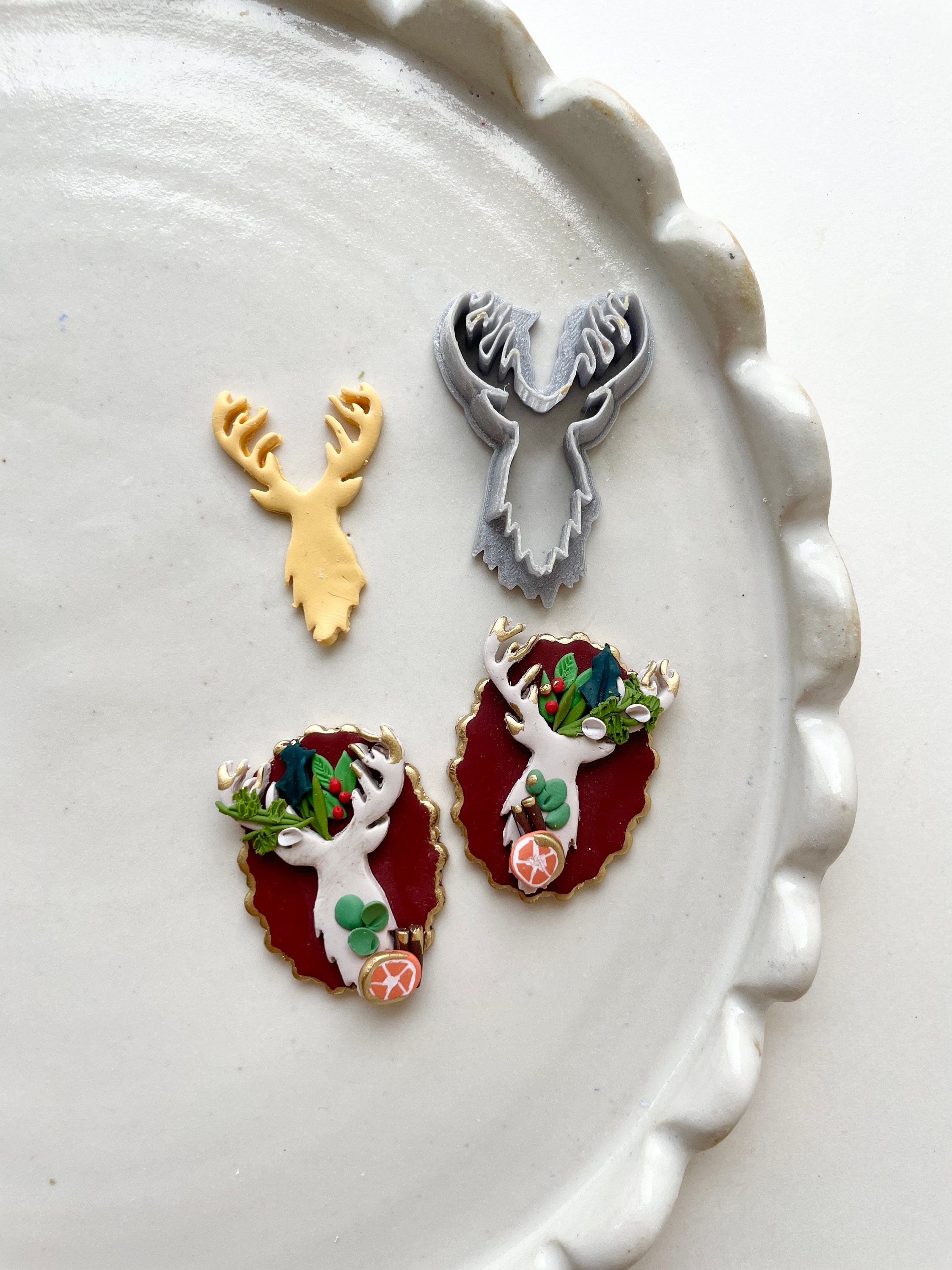 Deer Clay Cutter | Moose Shape Cutter for Polymer Clay | Elk Antlers ...