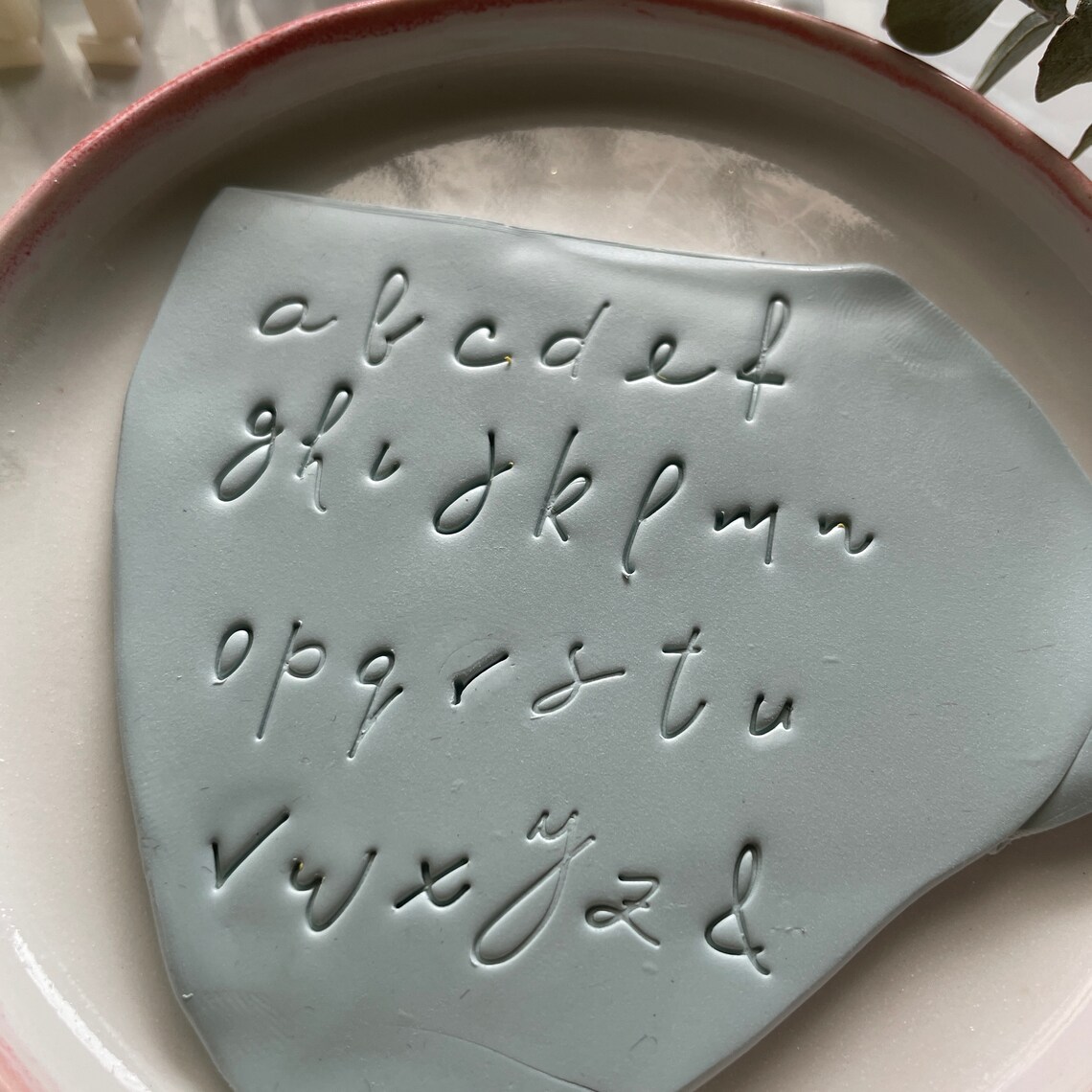 Alphabet Letter Stamps Handwritten Font Polymer Clay - Etsy