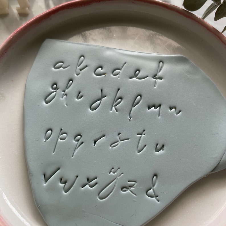 Alphabet Letter Stamps | Handwritten Font | Polymer Clay Pottery ...