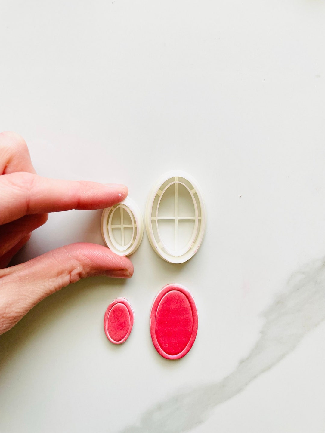 Polymer Clay Shape Cutter | Oval Frame Sharp Cutter | 2 Sizes | Studs ...