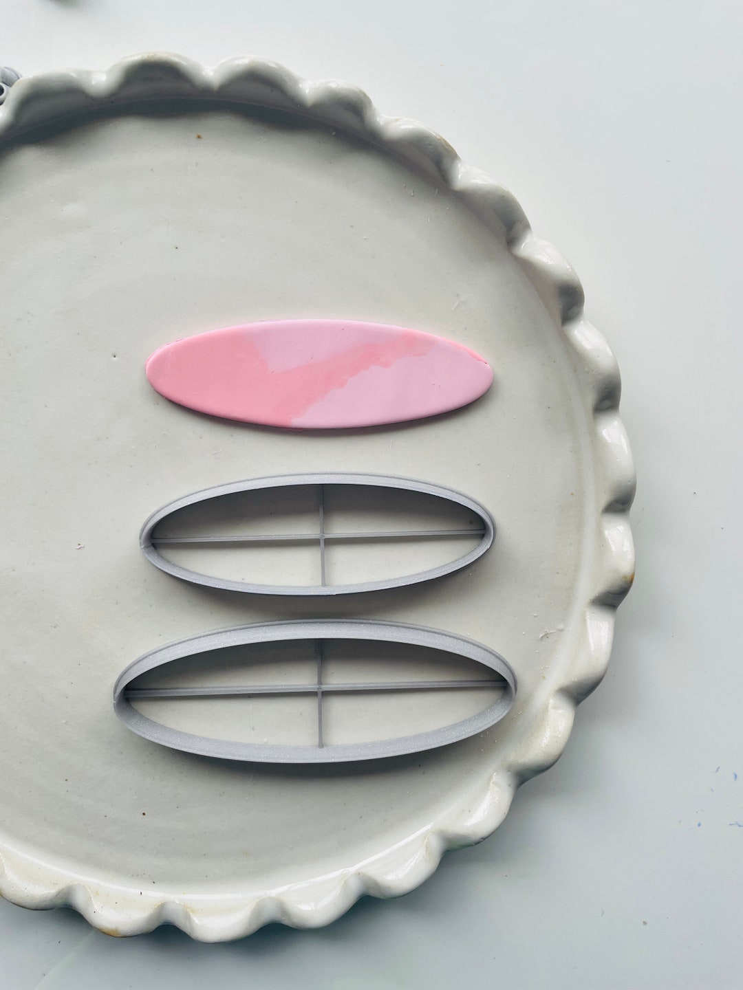 Clay Cutter | Oval Barrette Shape Cutter | Polymer Clay Tool | Ellipse ...