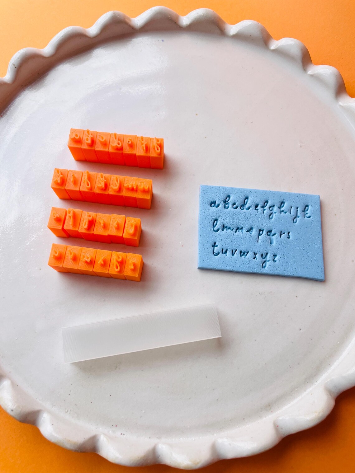 Alphabet Clay Stamps | Polymer Clay Small Cursive Letters Stamps 3.6mm ...