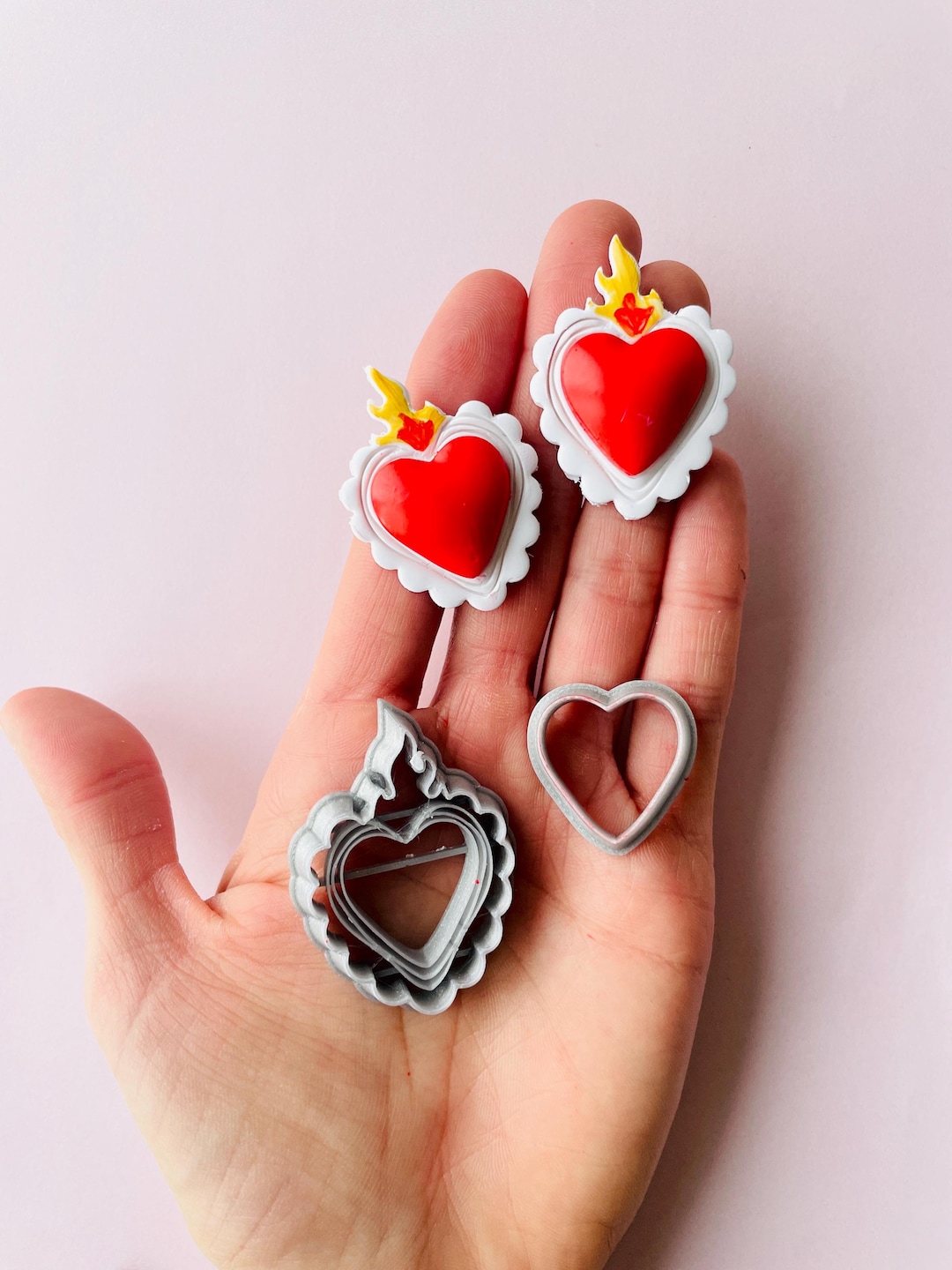 Clay Cutter | Sacred Heart Shape Cutters Set for Polymer Clay and ...