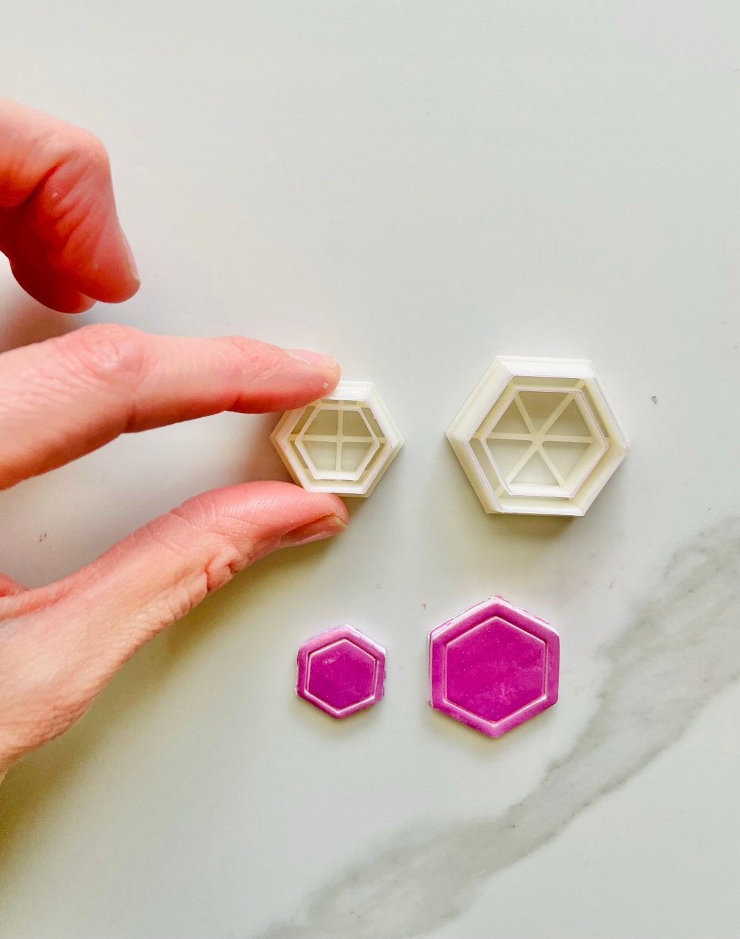 Polymer Clay Shape Cutter | Hexagon Frame Sharp Cutter | 2 Sizes ...