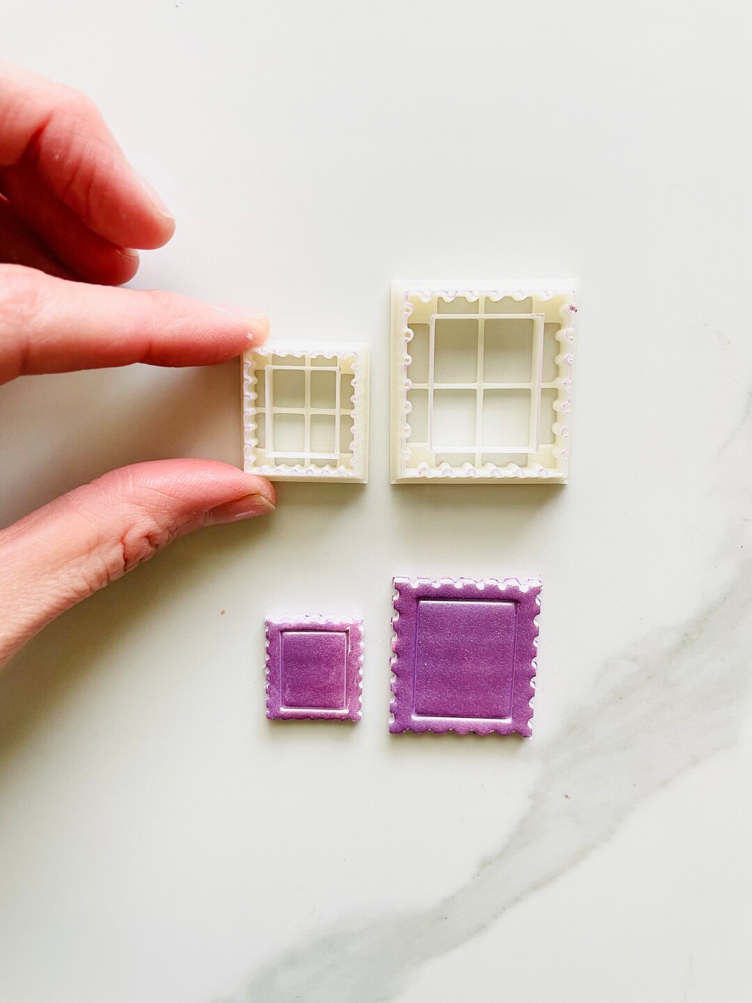 Polymer Clay Shape Cutter | Postage Stamp Frame Sharp Cutter | 2 Sizes ...