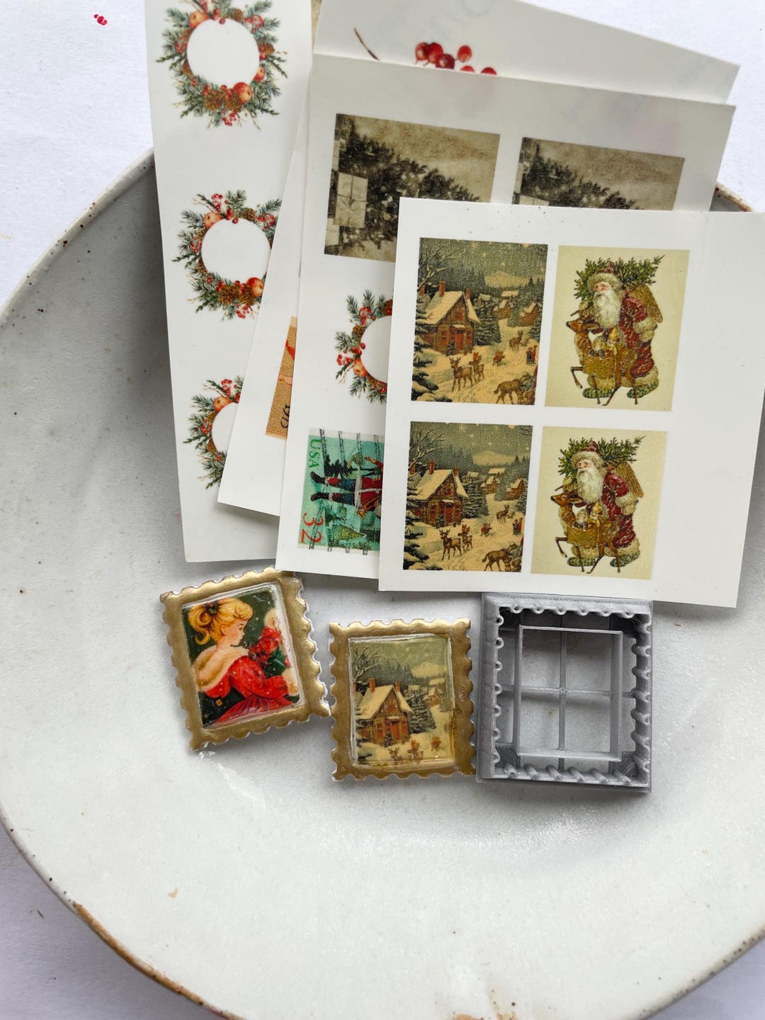 Clay Cutter | Christmas Postage Stamp Shape Cutters and Water Slide ...