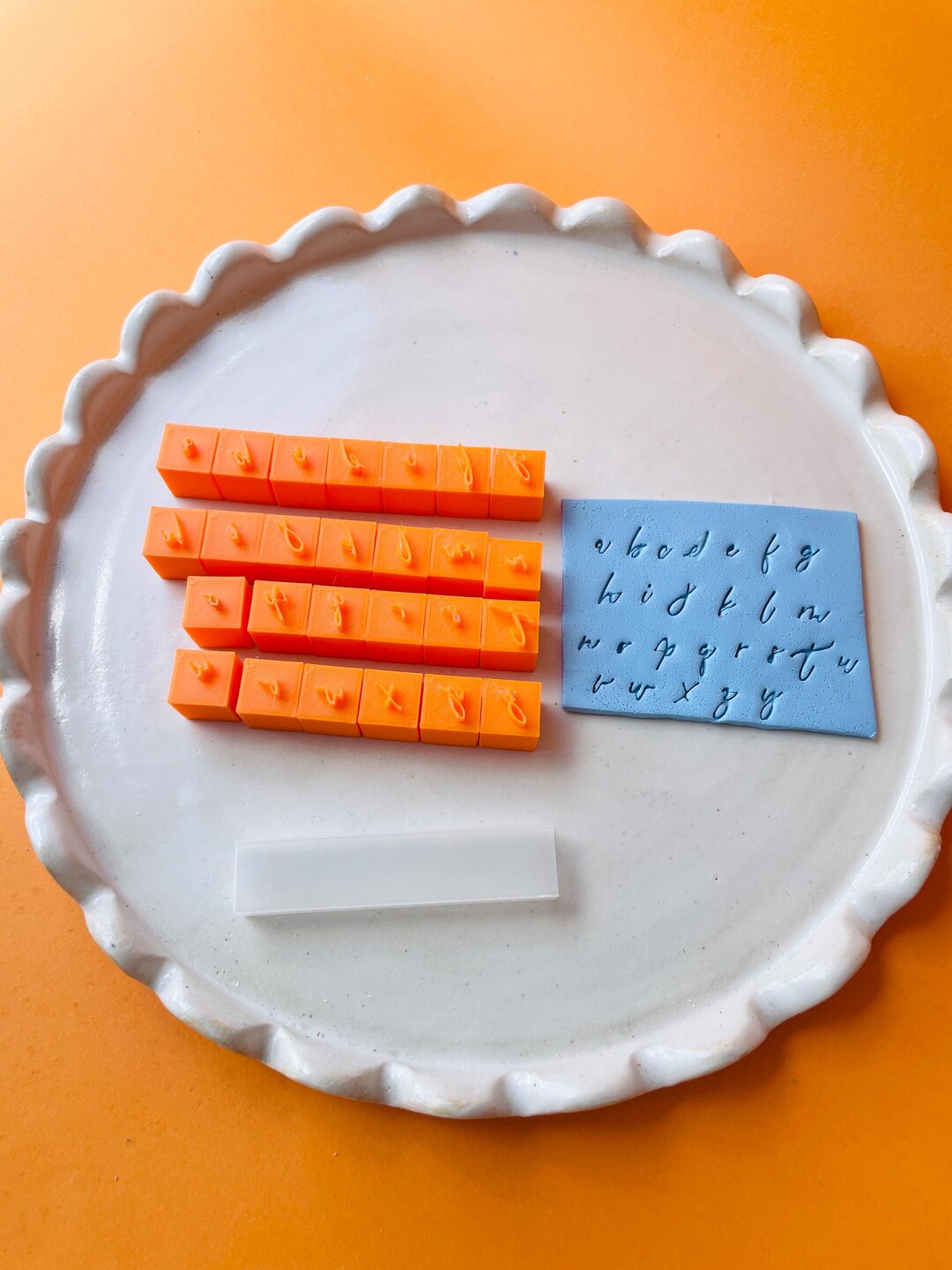 Alphabet Clay Stamps | Polymer Clay Small Cursive Letters Stamps 4mm ...