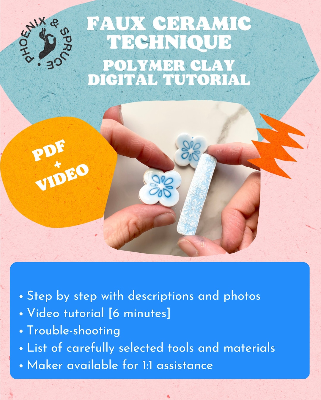 Polymer Clay Tutorial: Faux-ceramic Technique | Digital Tutorial PDF ...
