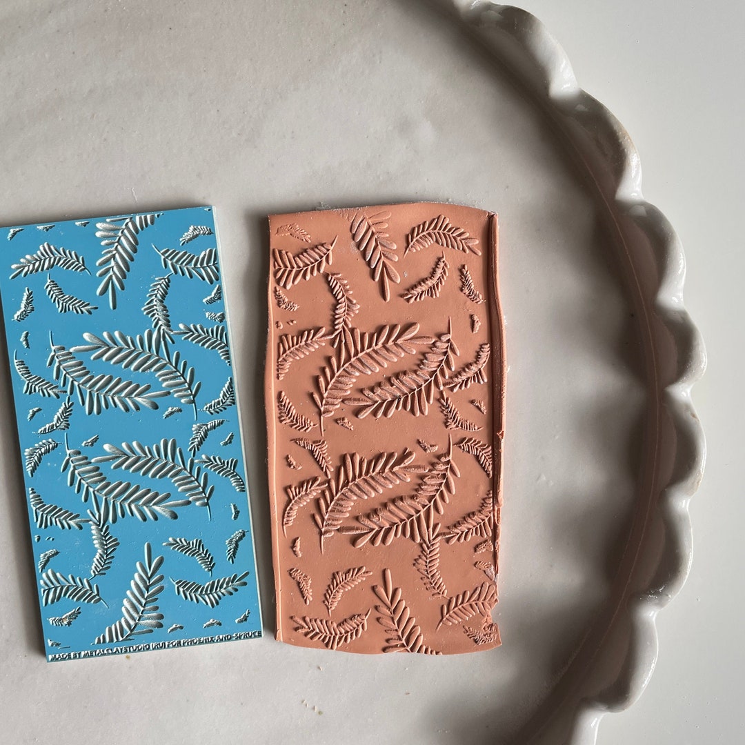 Polymer Clay Texture Mat | Fern Leaf Branch Botanical Texture Sheet ...