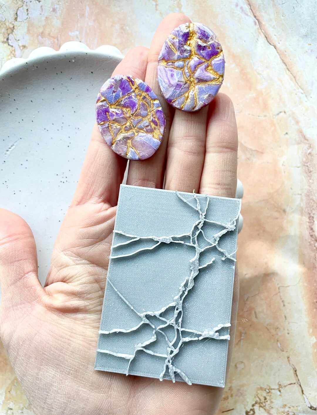 Clay Stamp | Marble Texture Stamp for Polymer Clay, Ceramics, Earth ...