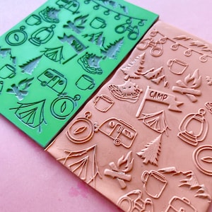 Clay Texture Mat | Camping Texture for Polymer Clay Metal Clay Ceramic ...