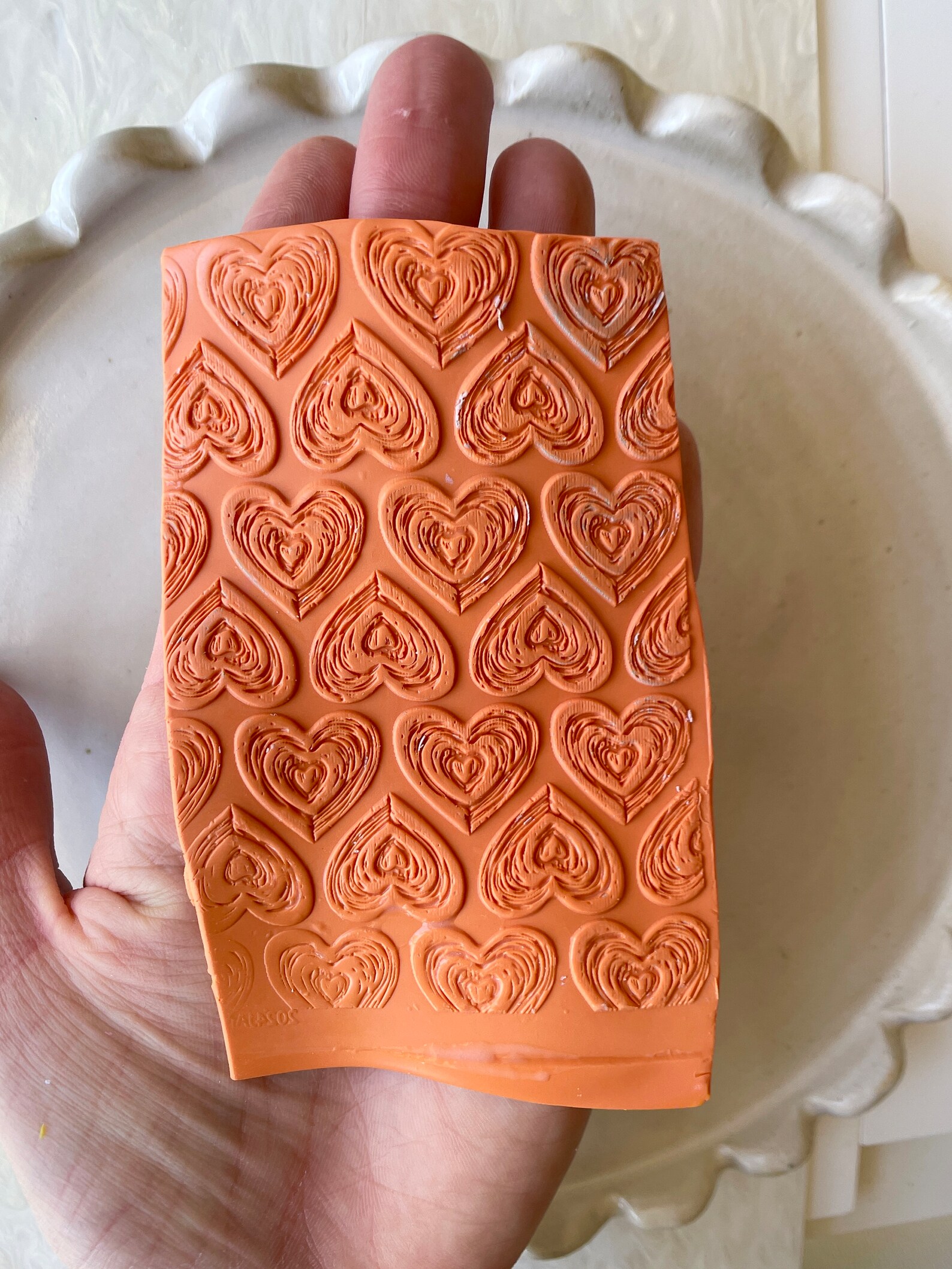 Clay Texture Mat | Fingerprint Hearts Texture for Polymer Clay Metal ...
